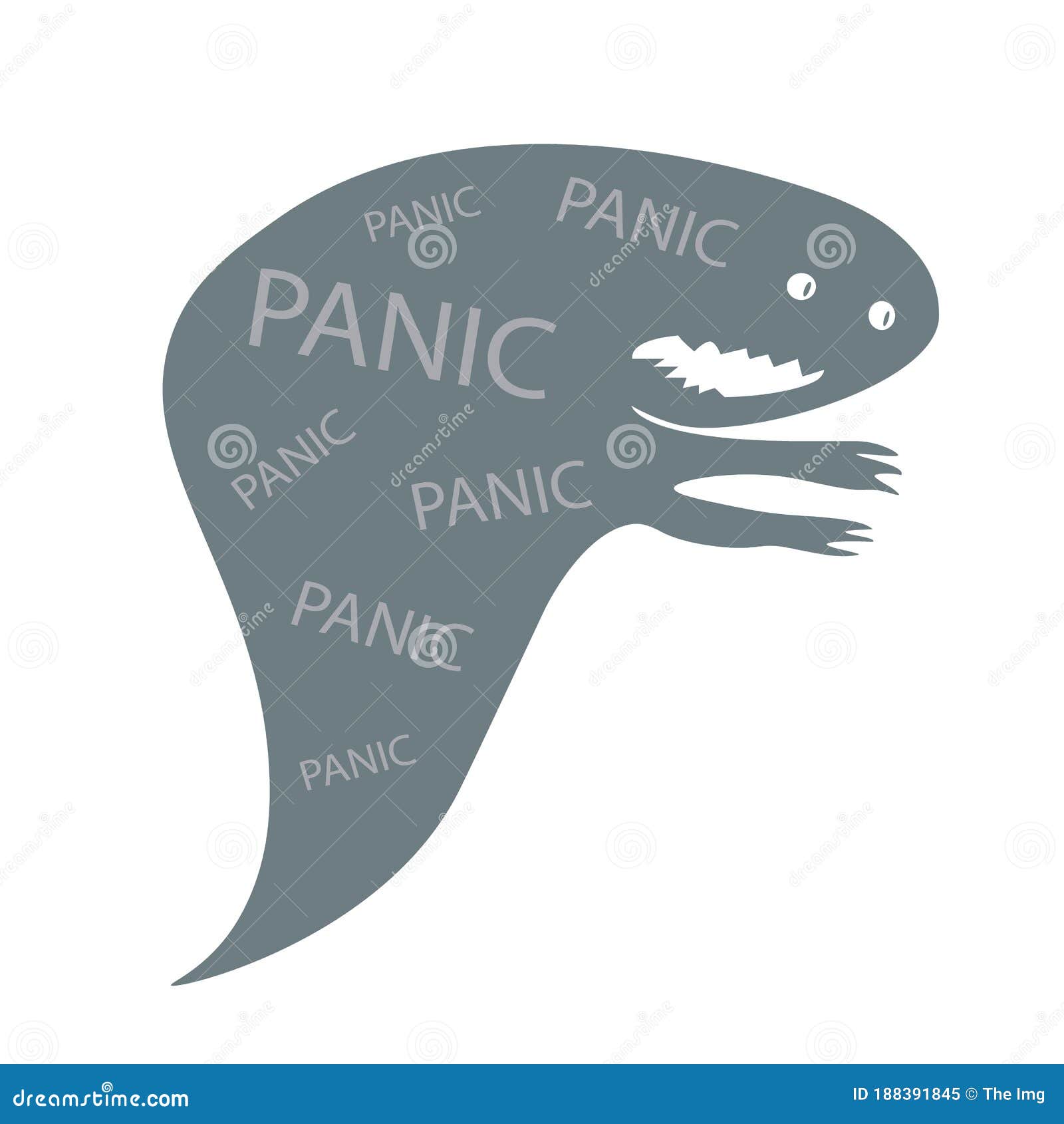 Panic Monster Flat Concept Vector Illustration Stock Vector ...