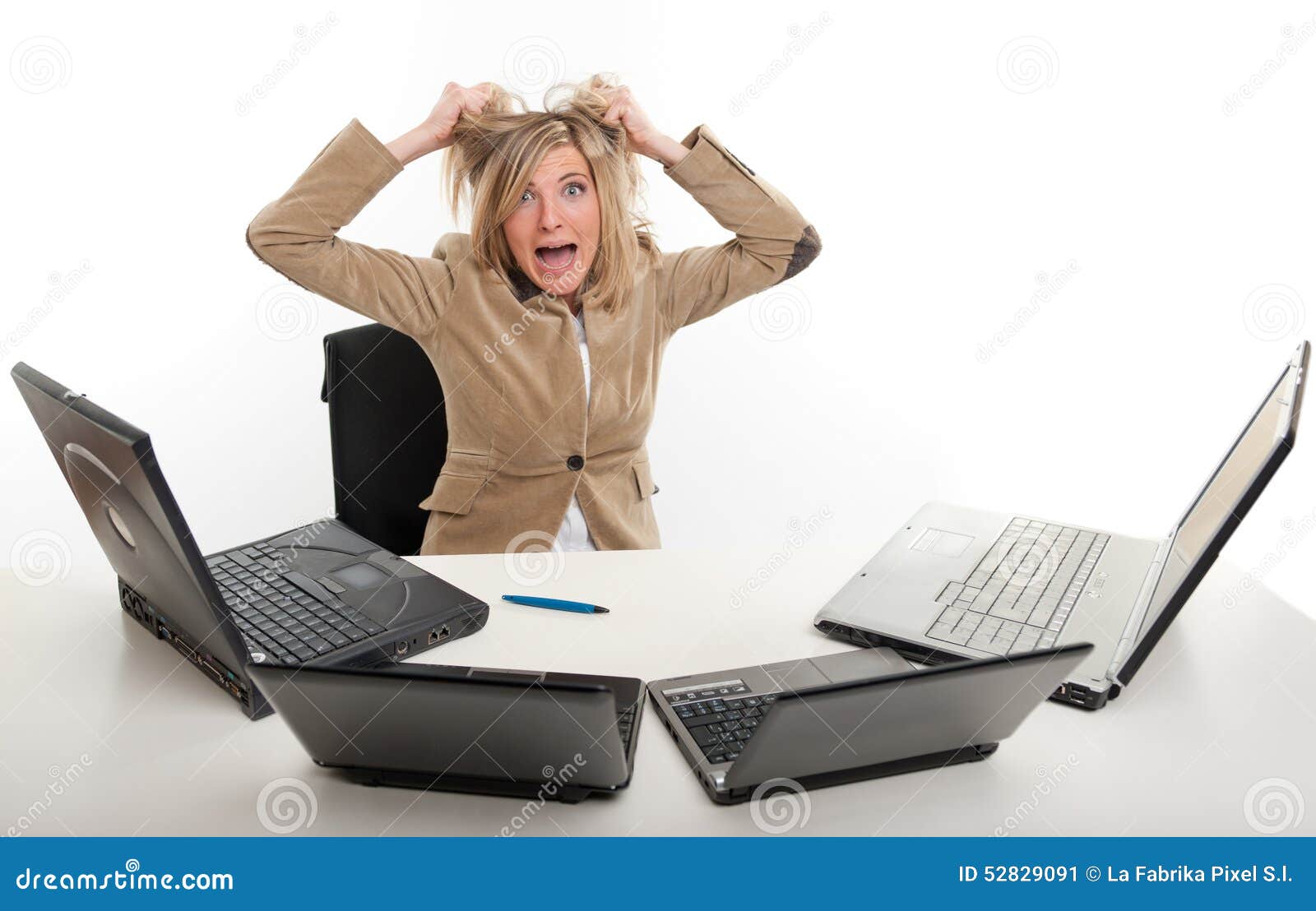 Panic at the office stock image. Image of executive, stressed - 52829091