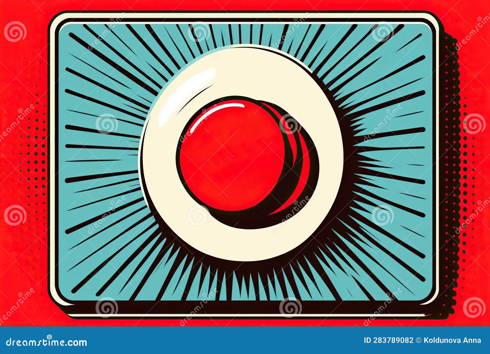 Panic Red Button Pop Art Retro, Concept of Fear, Created with ...