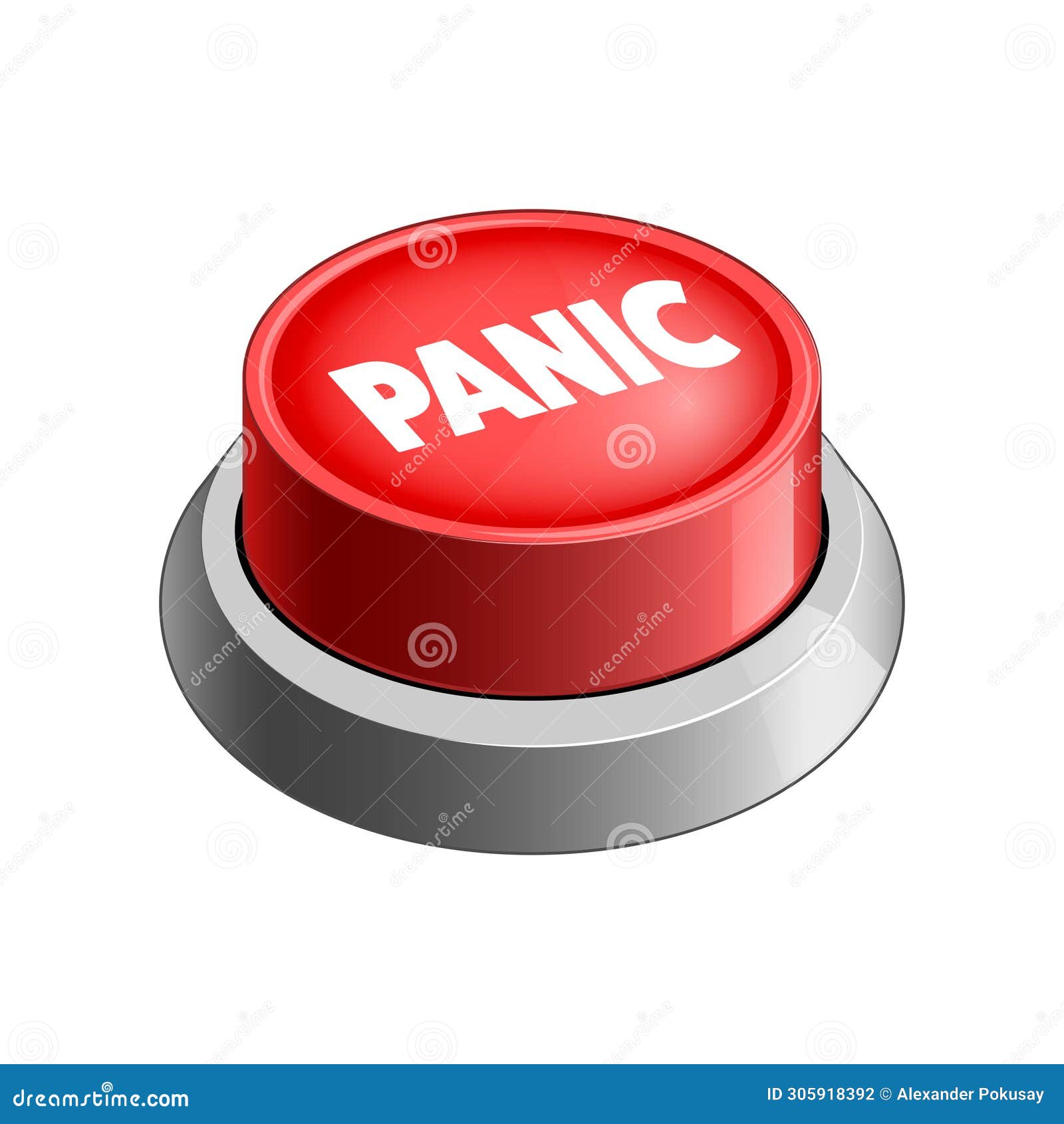 Panic Red Button Vector Illustration Stock Vector - Illustration of ...