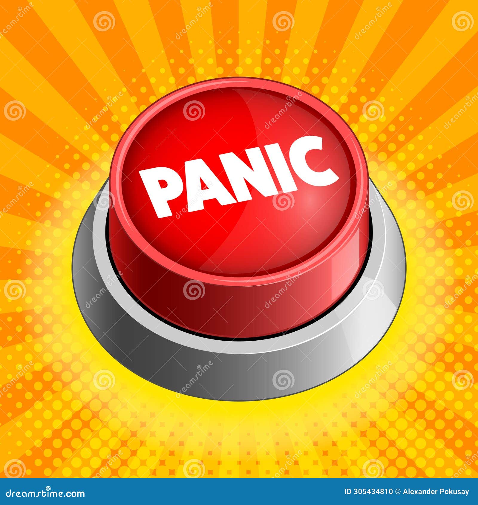 Panic Red Button Vector Illustration Stock Illustration - Illustration ...