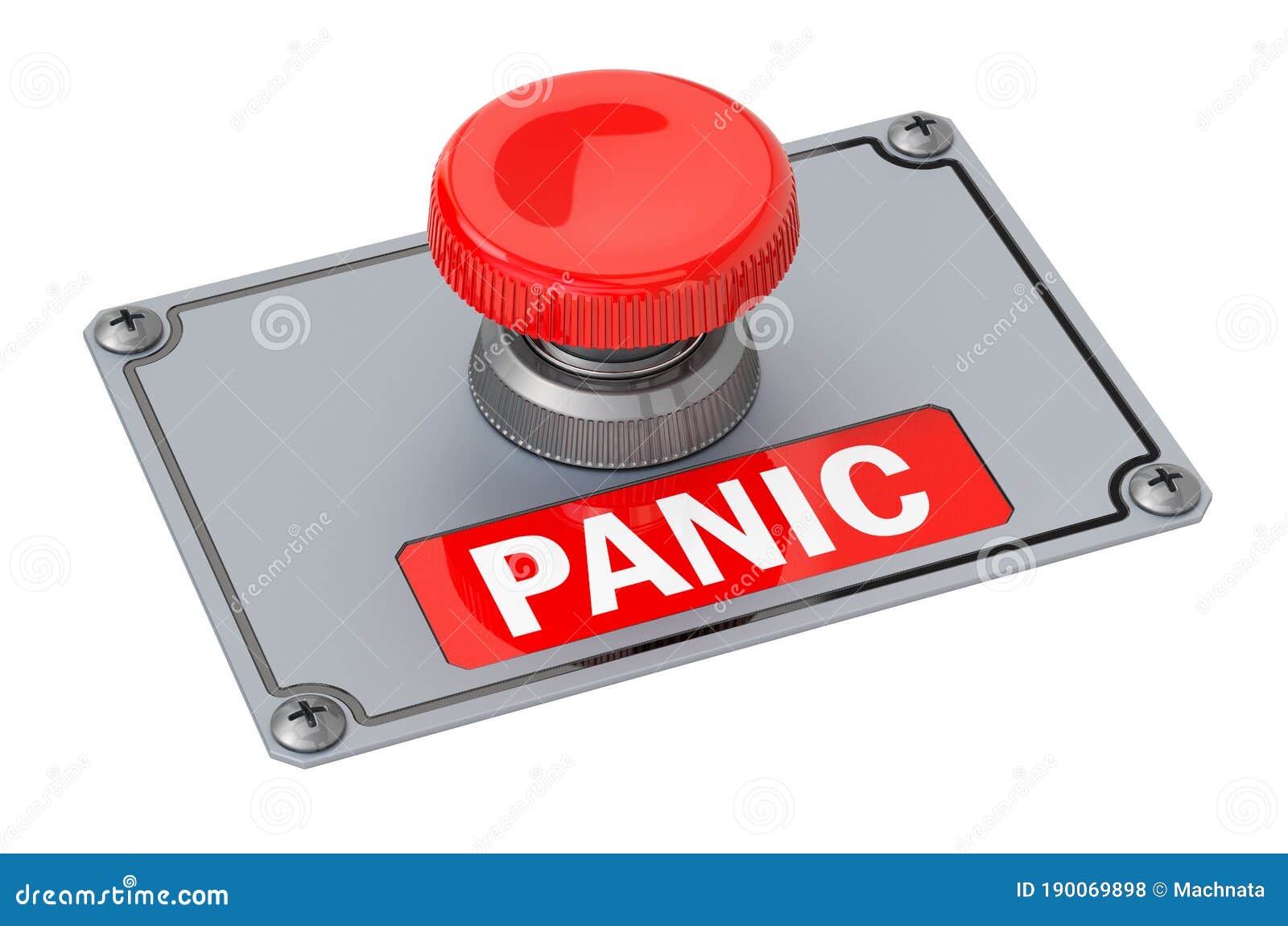 Panic Red Push Button, 3D Rendering Stock Illustration - Illustration ...