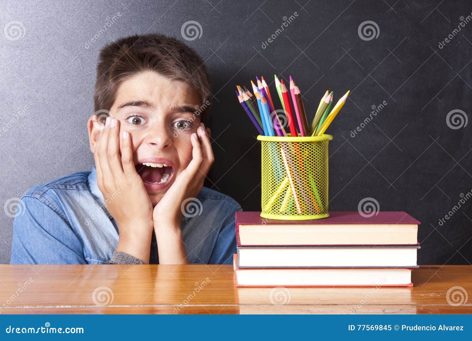Panic at school stock image. Image of teaching, learn - 77569845