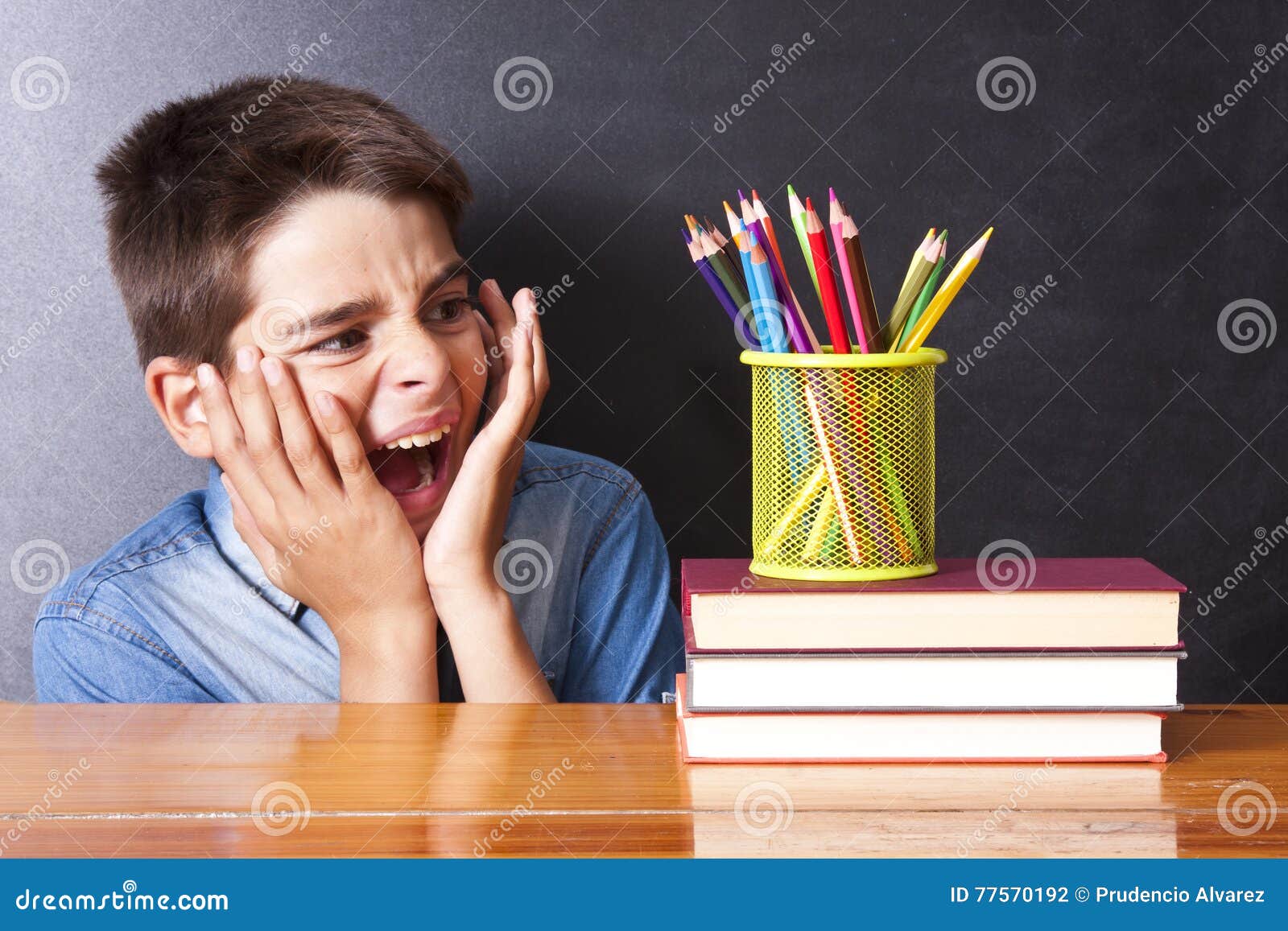 Panic at school stock photo. Image of campus, expressions - 77570192