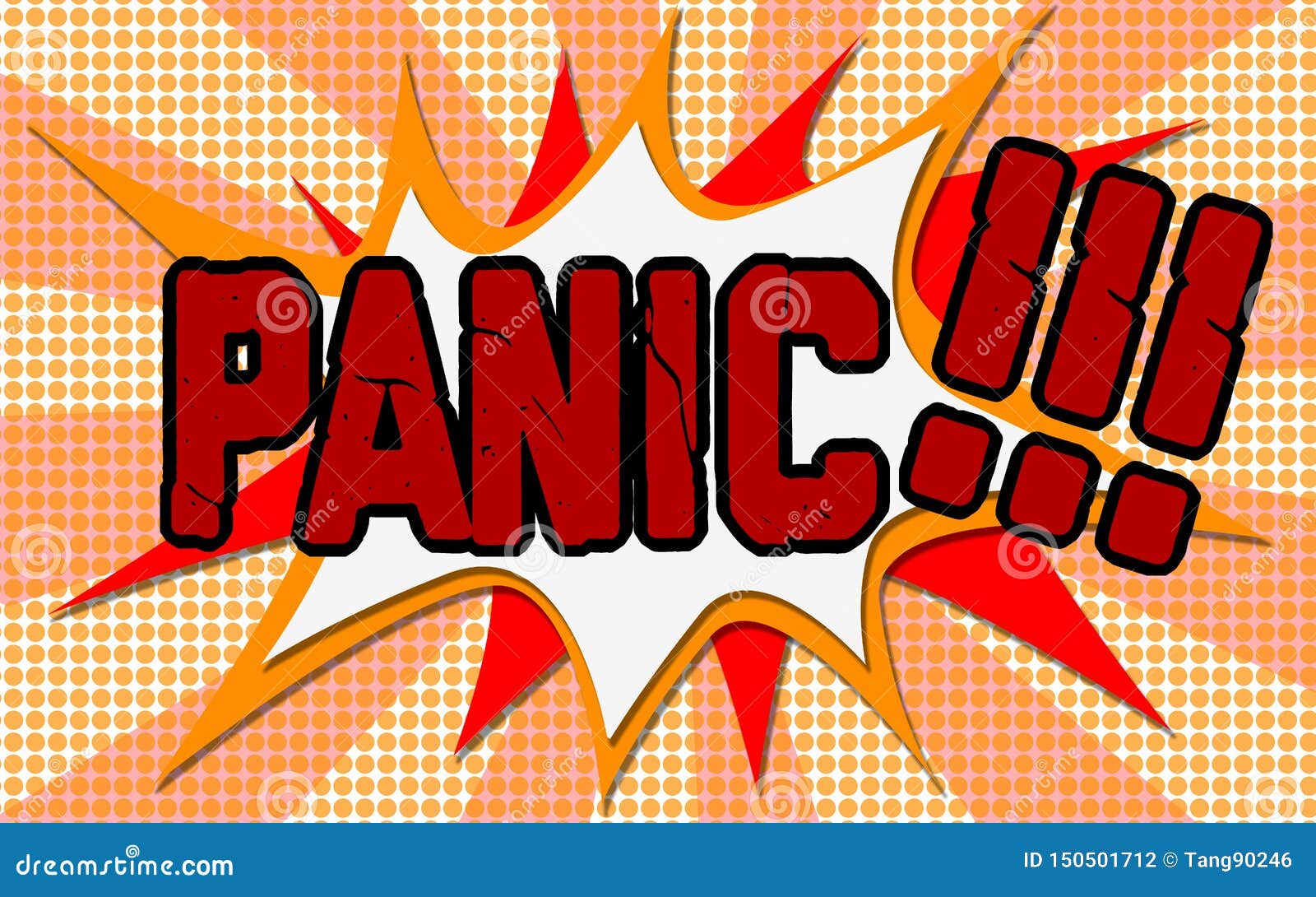 Panic Text with Comic Book Style Stock Illustration - Illustration of ...