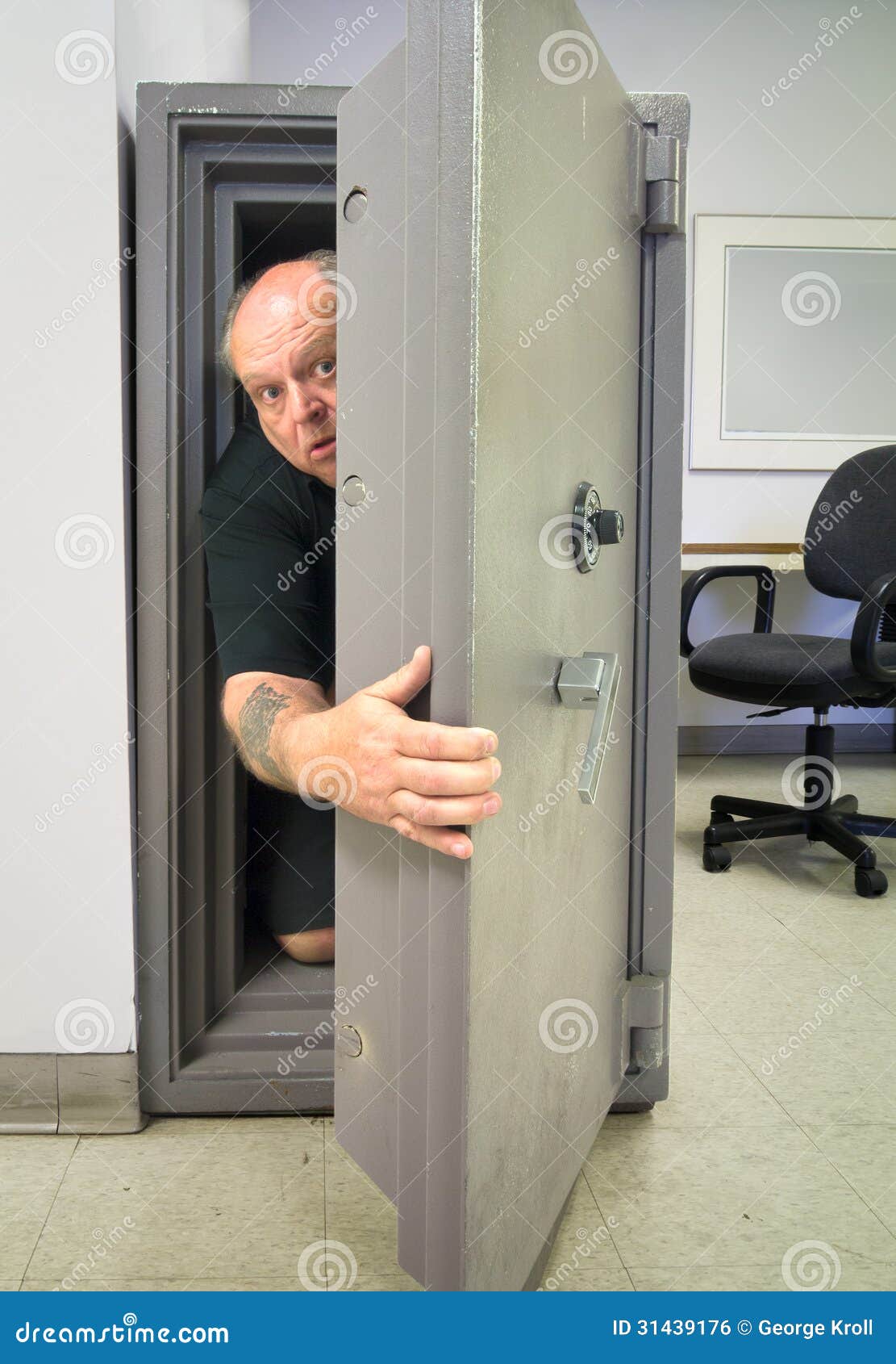 Panic Vault Room stock photo. Image of terrified, lock - 31439176