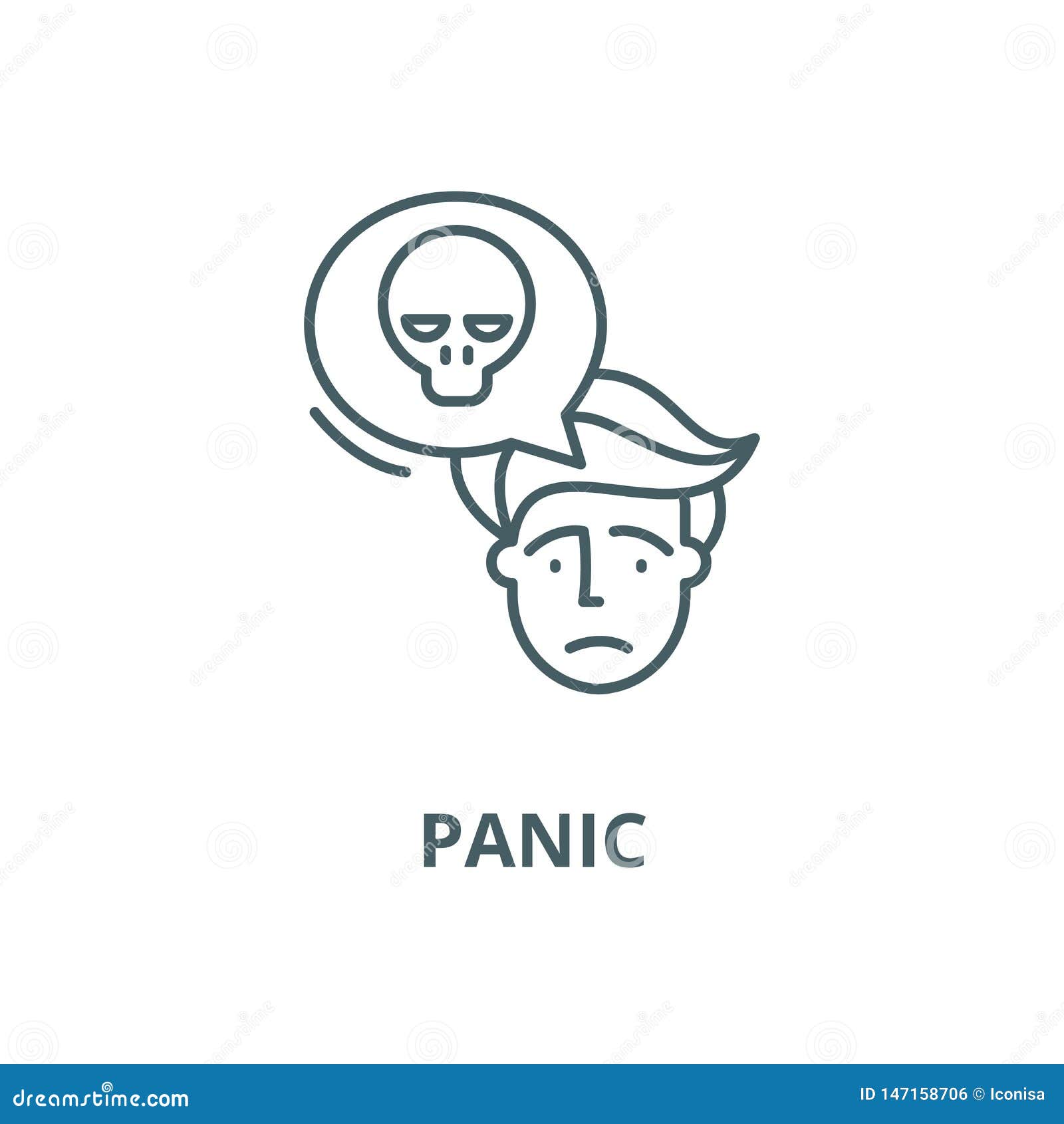 Panic Vector Line Icon, Linear Concept, Outline Sign, Symbol Stock ...