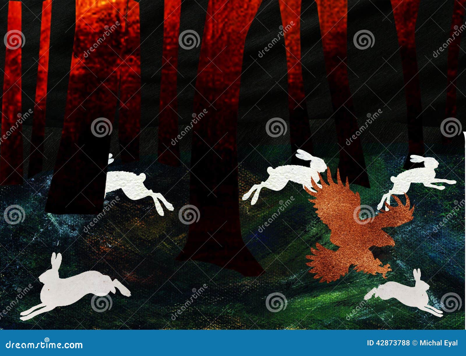Panic in the woods stock illustration. Illustration of surviving - 42873788