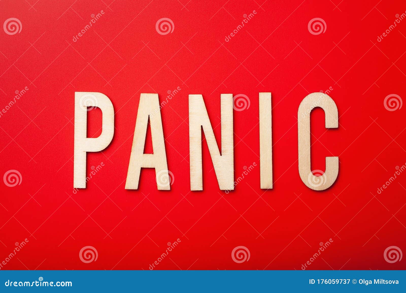 Don`t Panic Word Text Wooden Letter On Red Background Coronavirus Covid ...