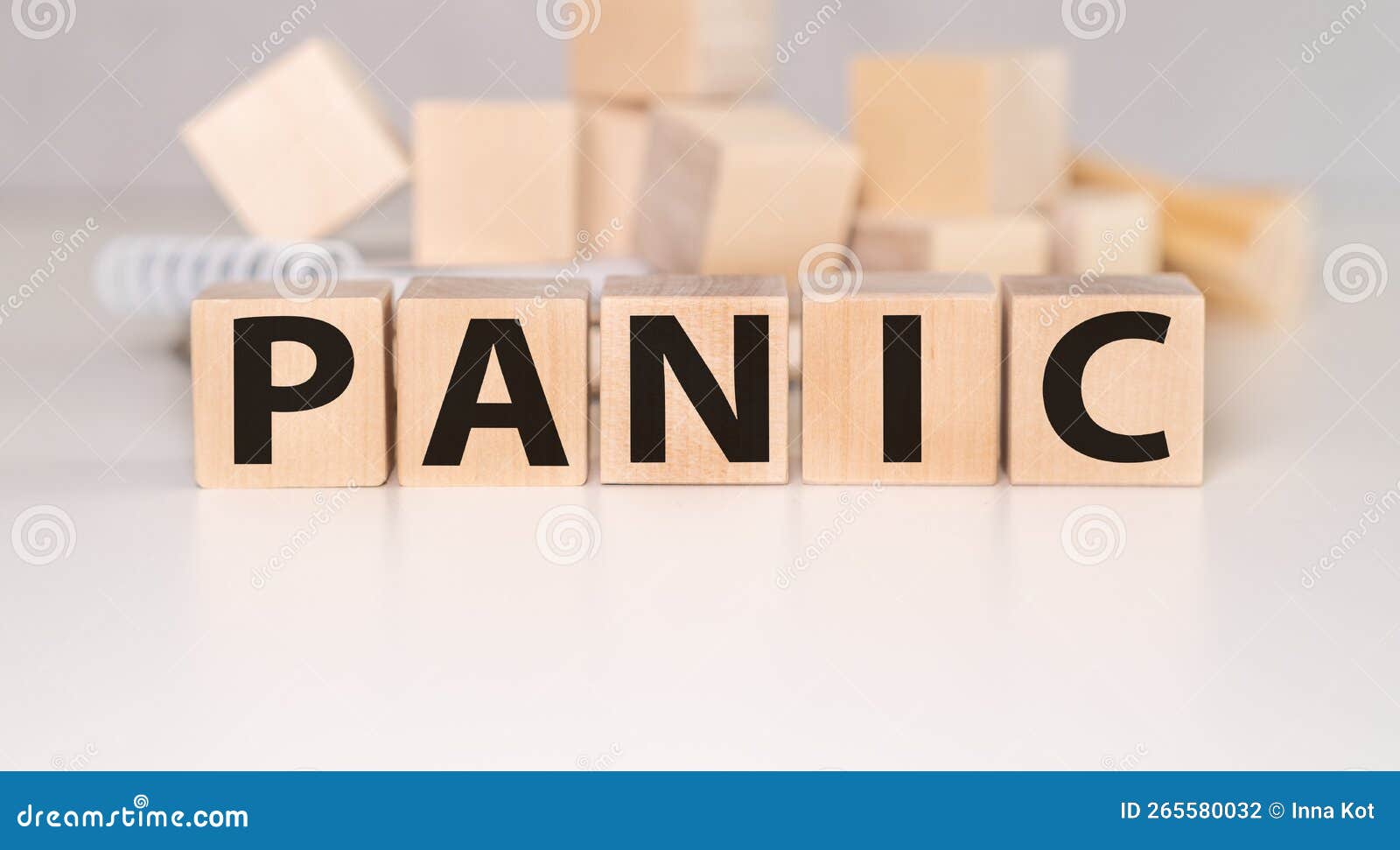 Panic Word Written on Wood Block. Panic Text on Table, Concept. Stock ...