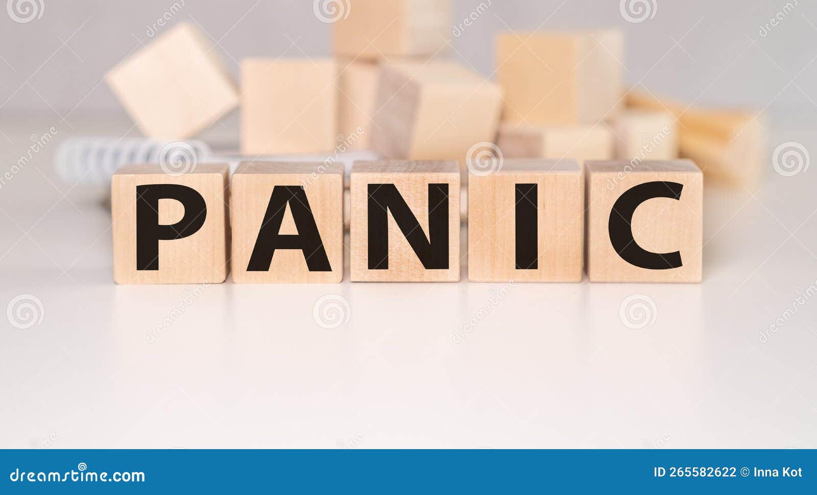 Panic Word Written on Wood Block. Panic Text on Table, Concept. Stock ...