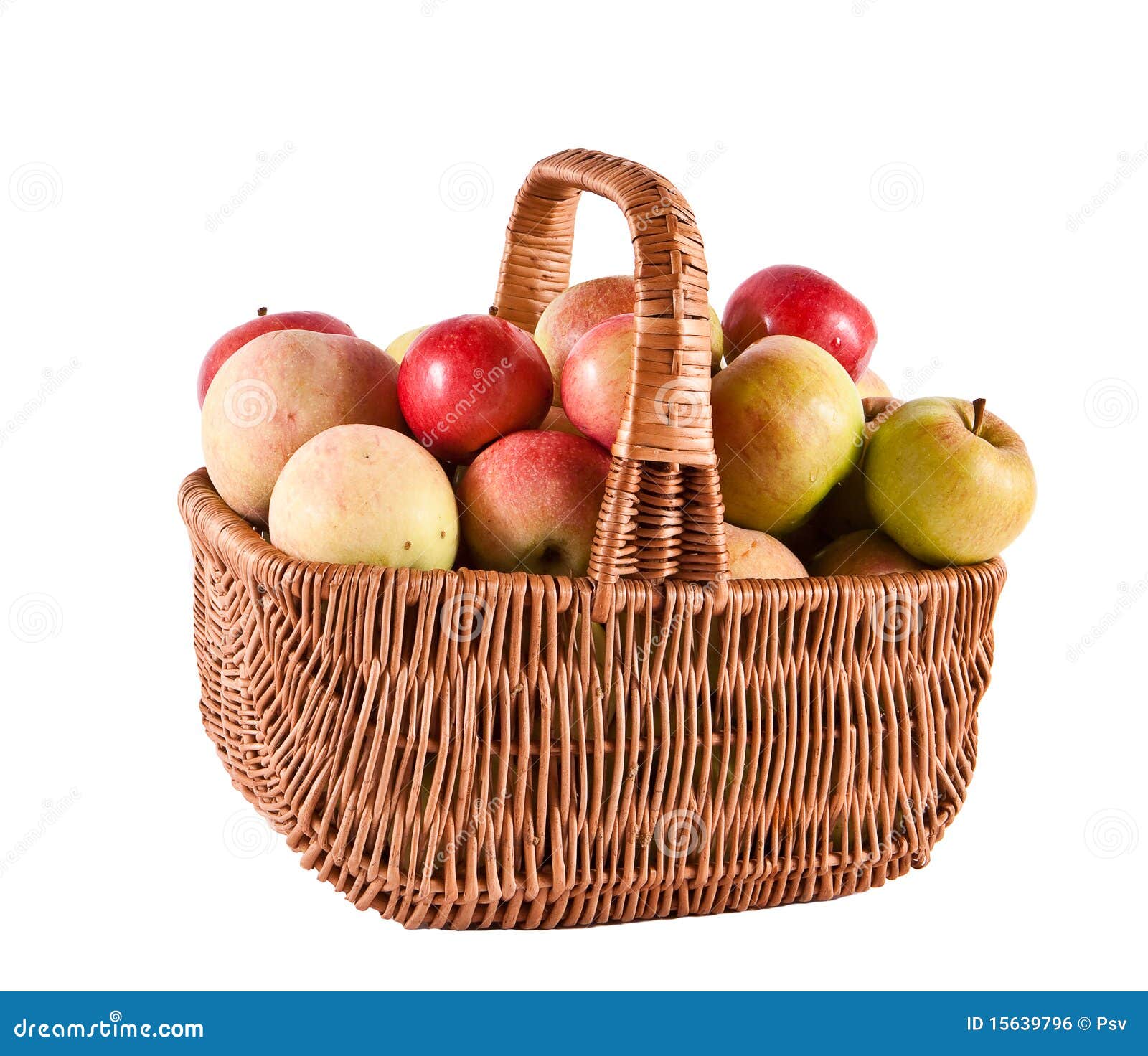 Panier avec des pommes photo stock. Image du nourriture - 15639796