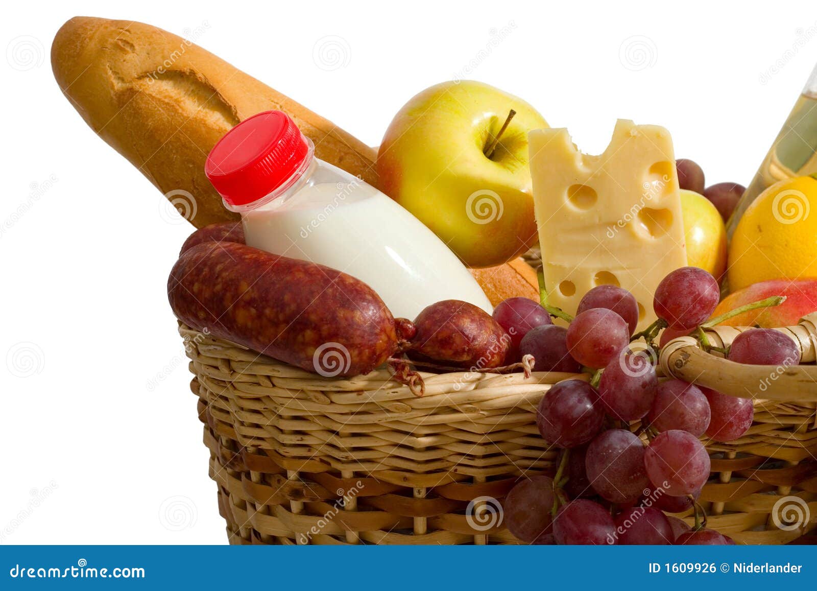 Panier avec la nourriture photo stock. Image du mangez - 1609926