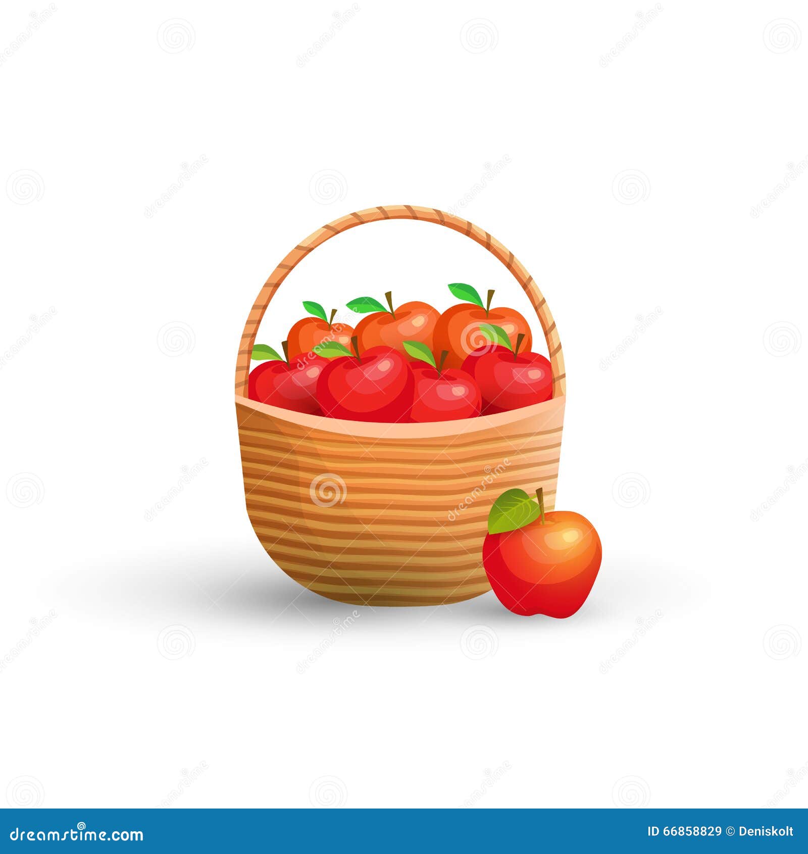 Panier Avec Les Pommes Rouges Illustration de Vecteur - Illustration du ...