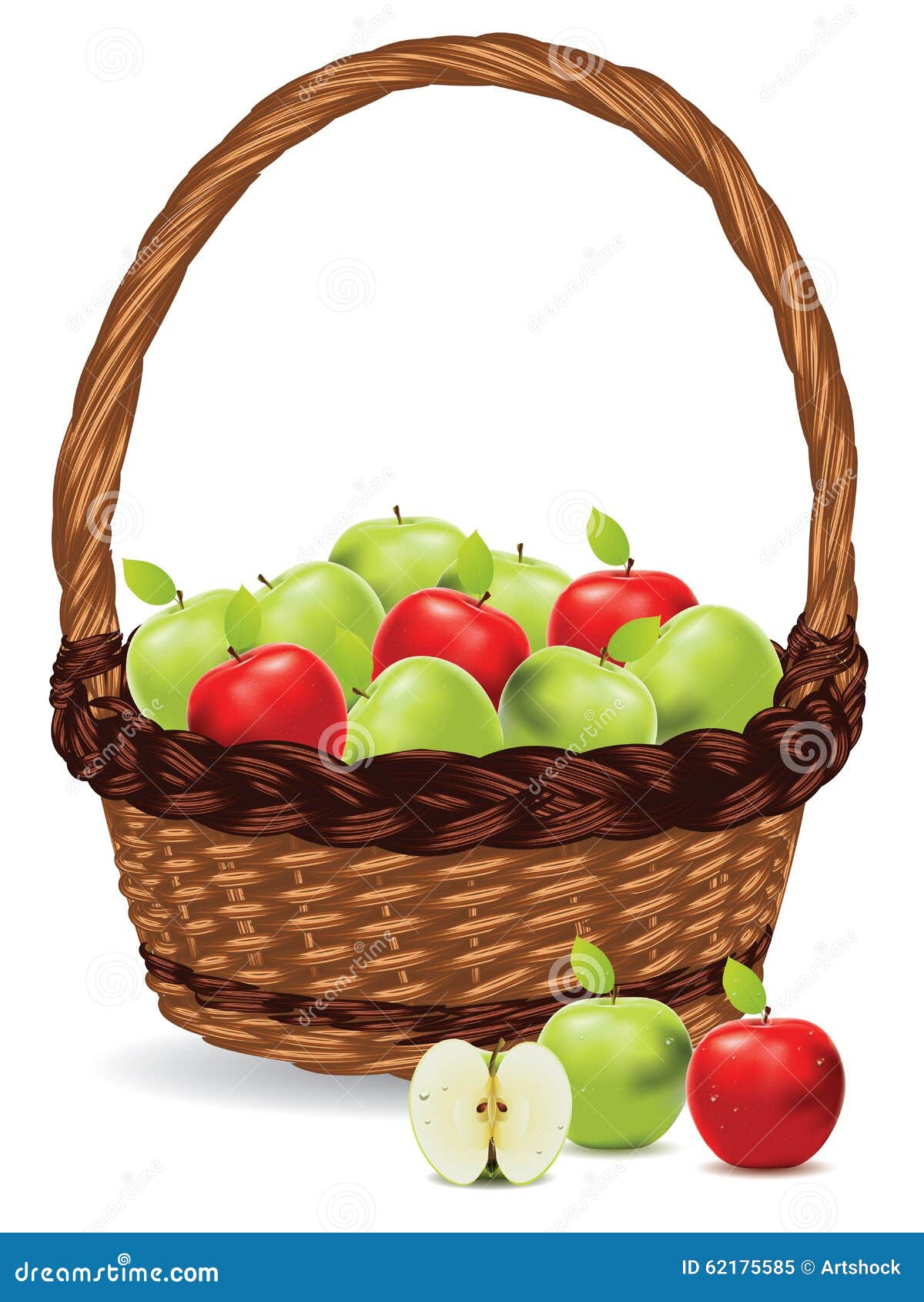 Panier Des Pommes Rouges Et Vertes Illustration de Vecteur ...