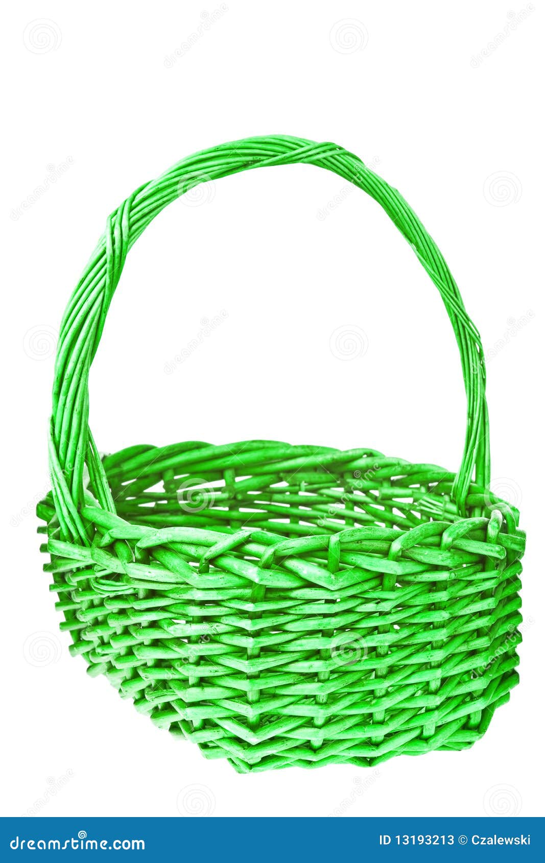 Panier En Osier Vert D'isolement Image stock - Image du fermer ...