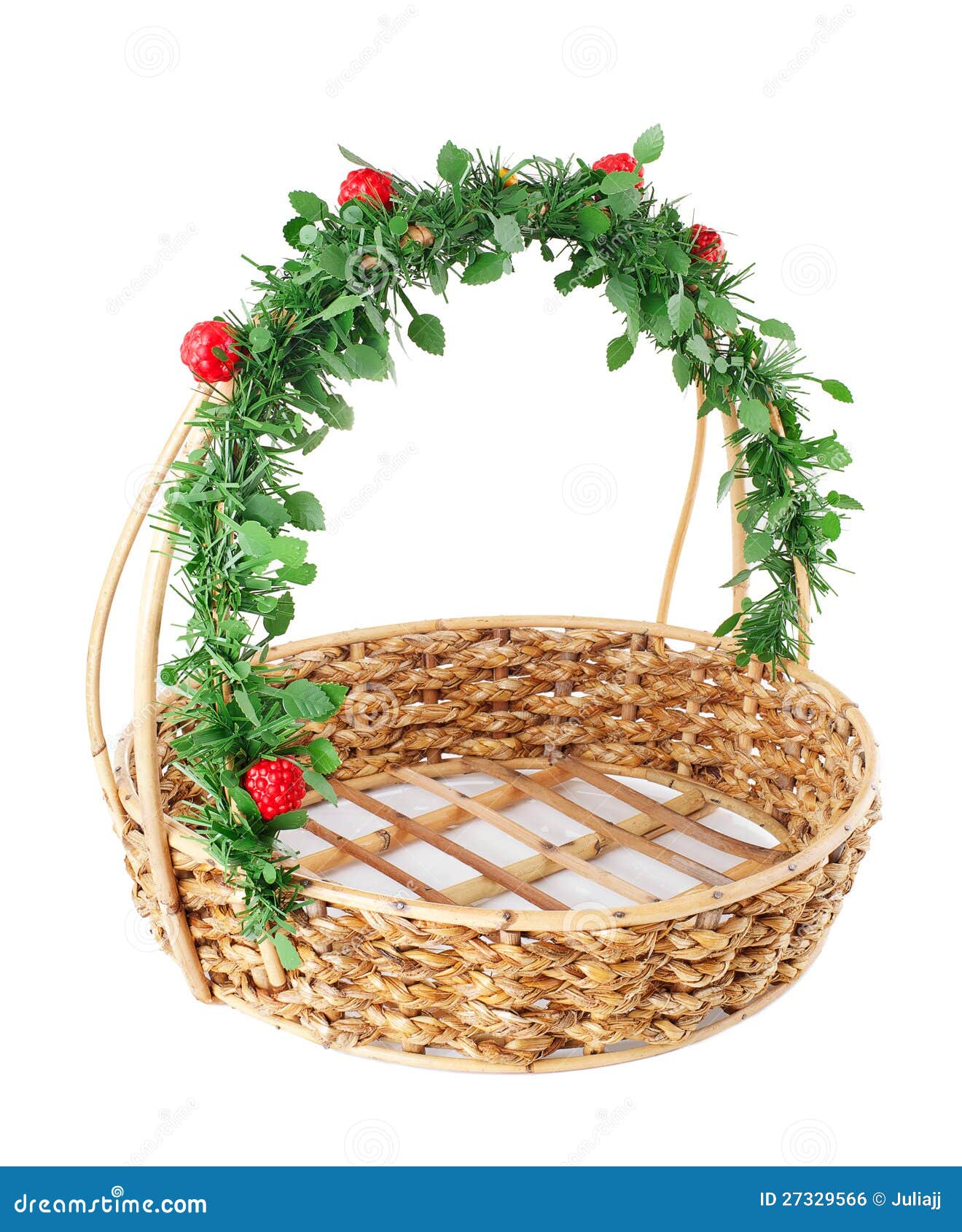 Panier en osier vide. photo stock. Image du nourriture - 27329566