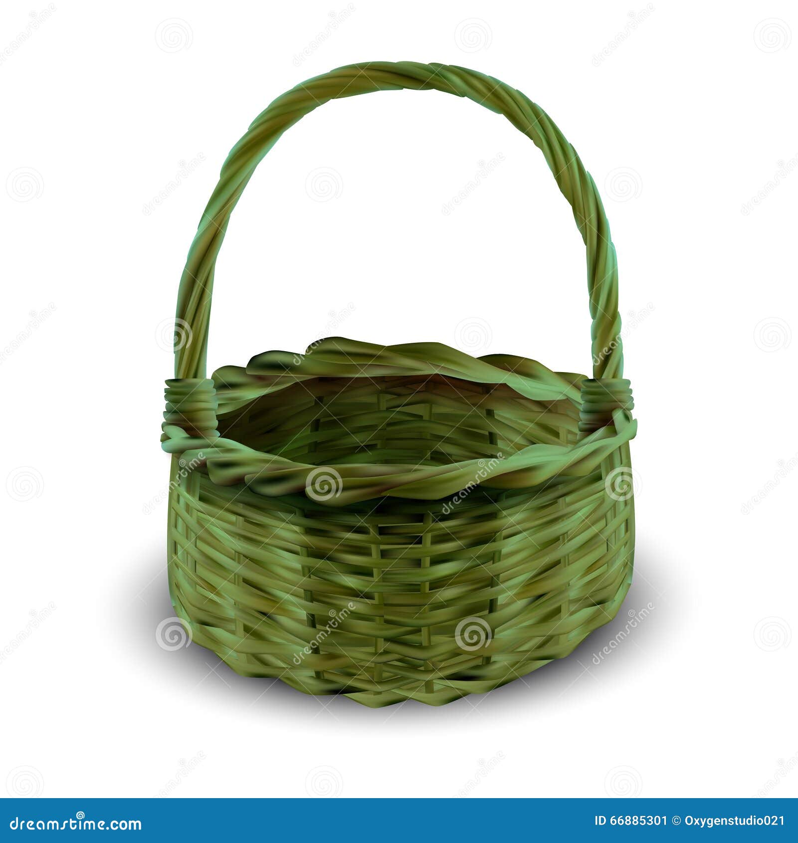 Panier Vert D'isolement Sur Le Fond Blanc Illustration de Vecteur ...