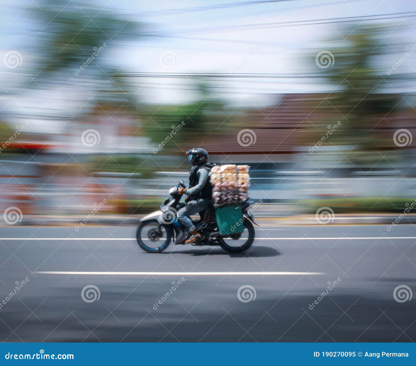 Paning Photo of Motorcycle in the Morning Stock Image - Image of ...