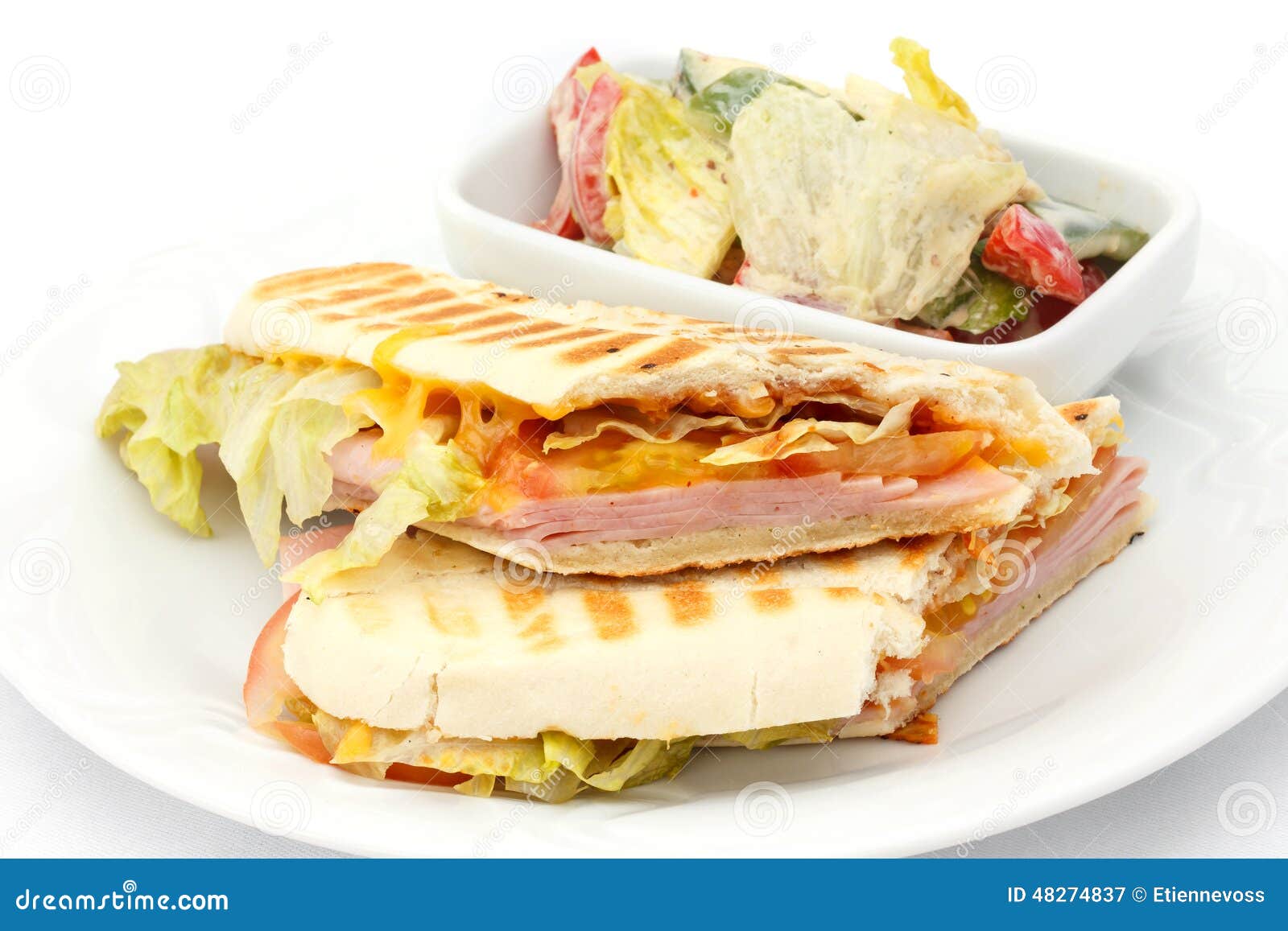 Panini De Fromage Et De Jambon Image stock - Image du fromage, rouge ...