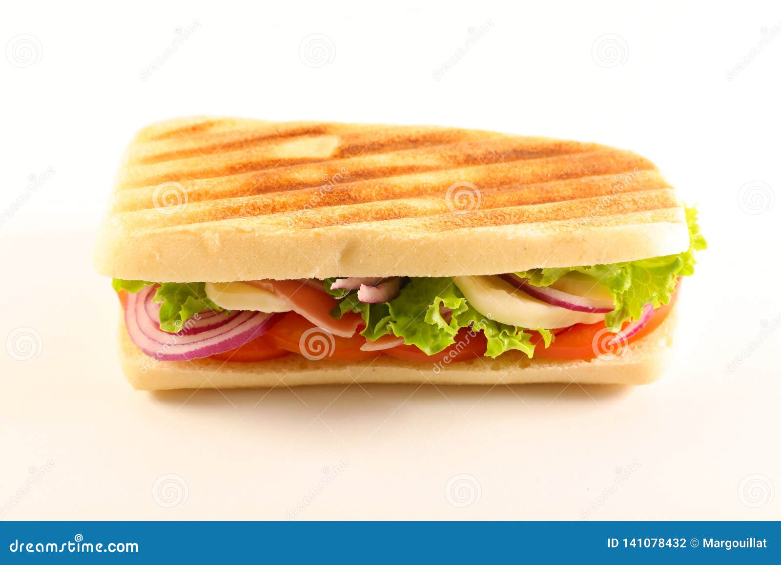 Panini en blanco foto de archivo. Imagen de bocado, cebolla - 141078432