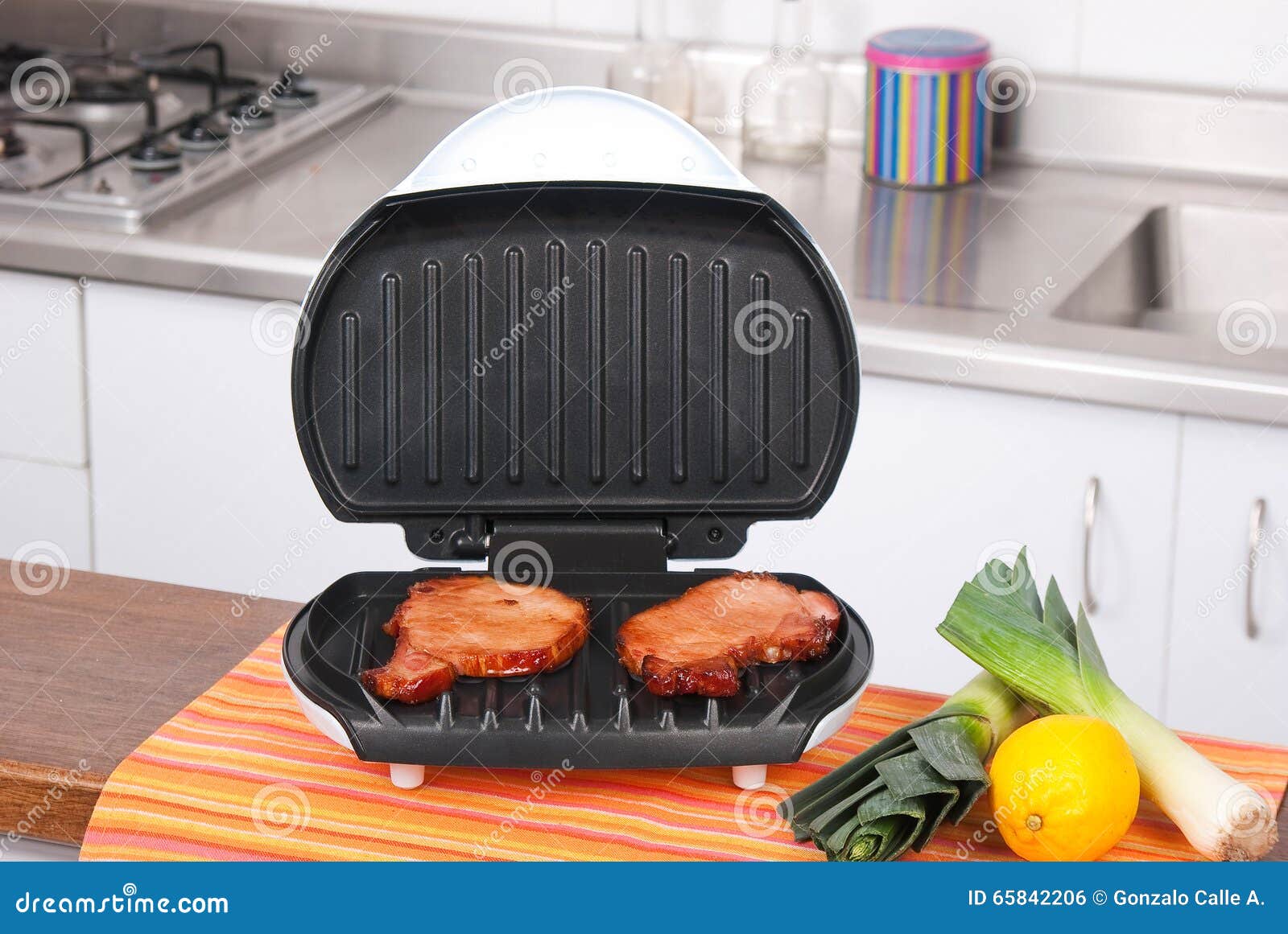 Panini machine for open stock photo. Image of clean, griddle - 65842206