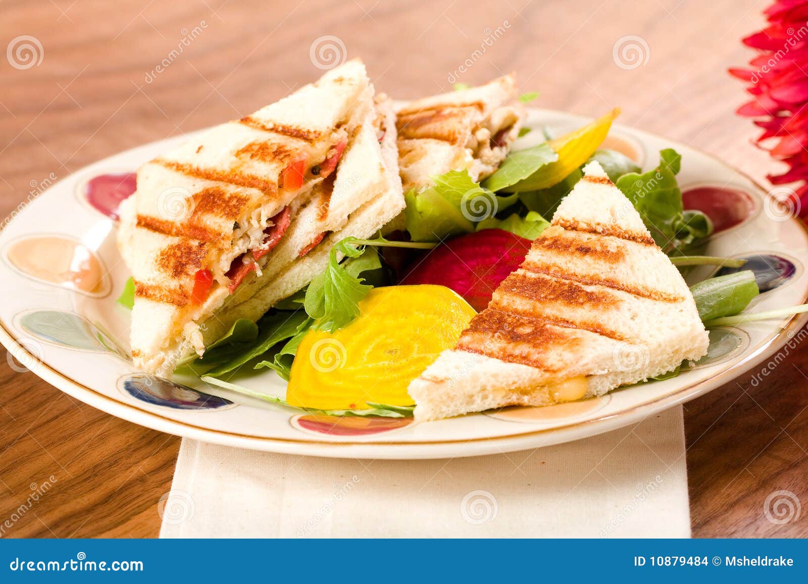 Panini met Salade stock foto. Image of sandwich, brood - 10879484