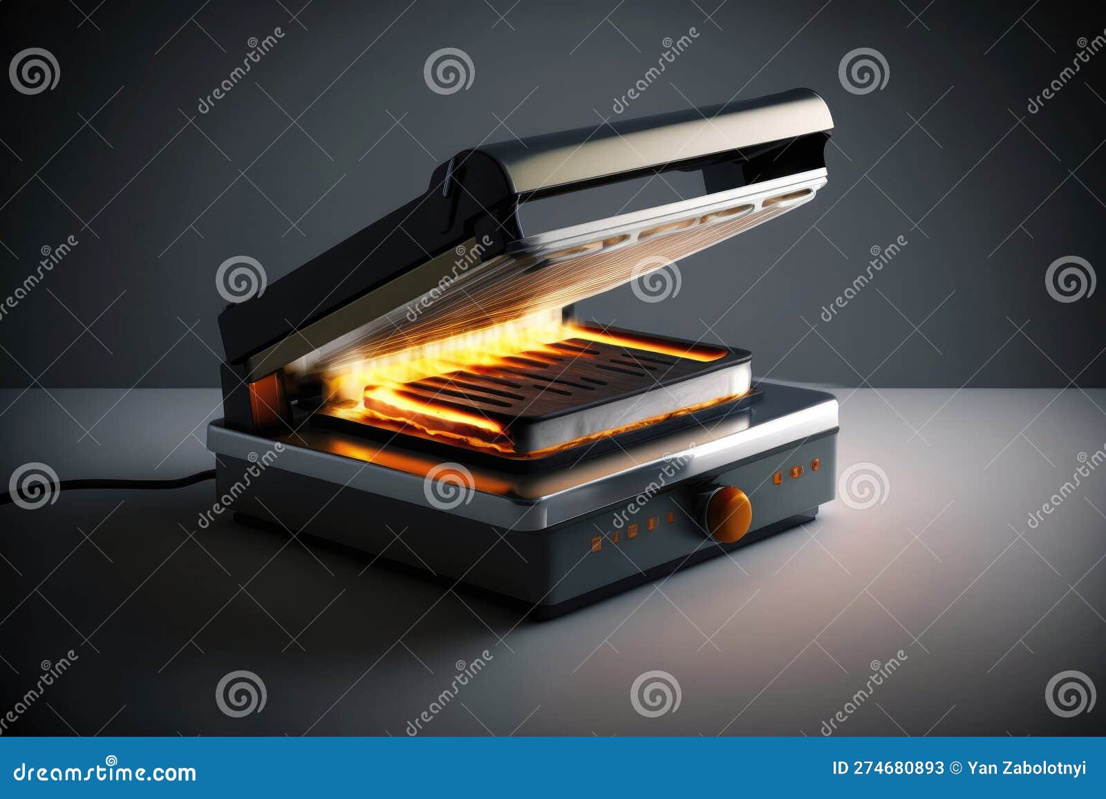 Panini Press Fire In Modern Apartment Design. Generative AI Royalty ...