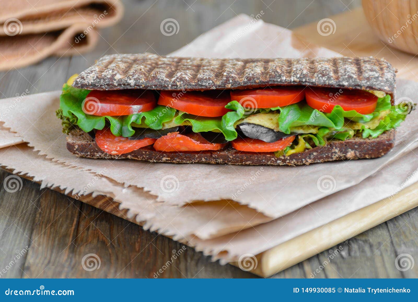 Panini - Sandwich with Brown Bread Stock Image - Image of chicken ...