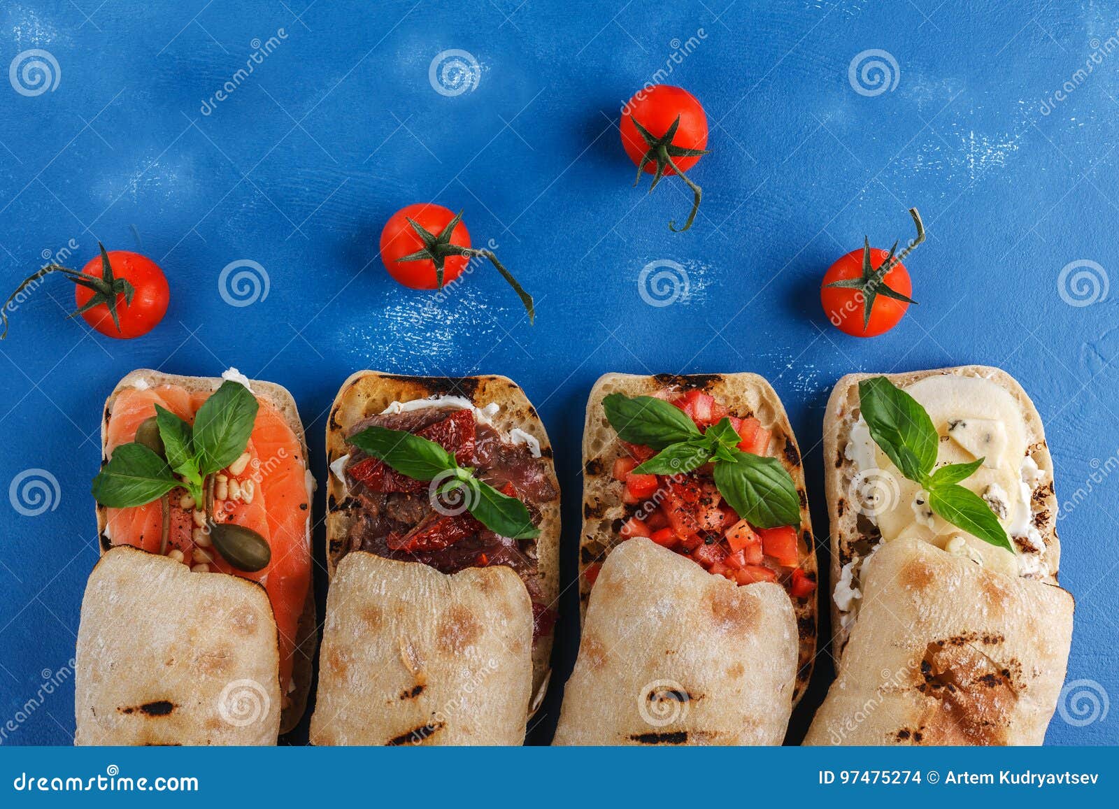 Panini sandwich top view stock photo. Image of decorated - 97475274