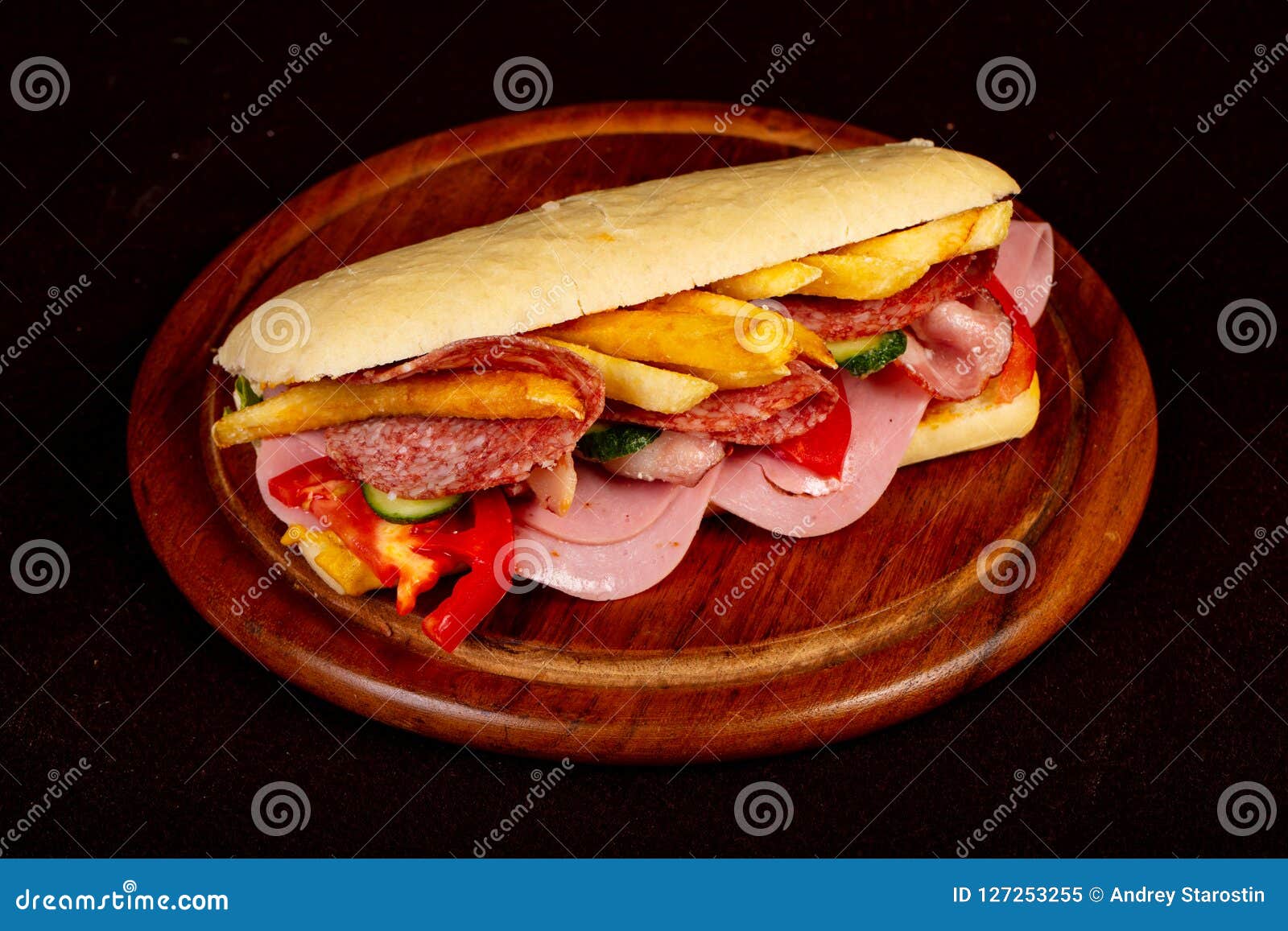Panini with sausages stock image. Image of sliced, smoked - 127253255