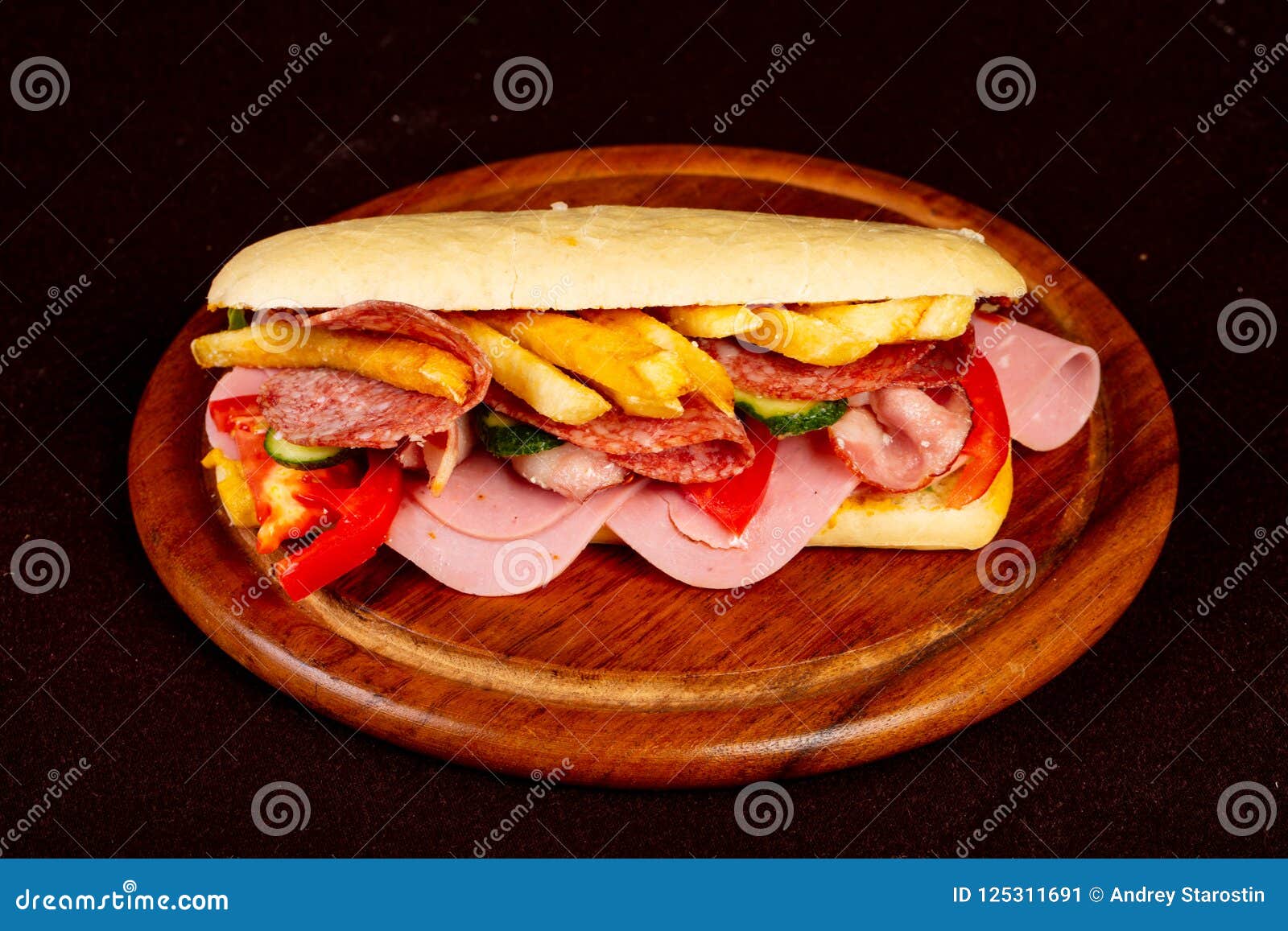 Panini with sausages stock image. Image of dinner, sausage - 125311691