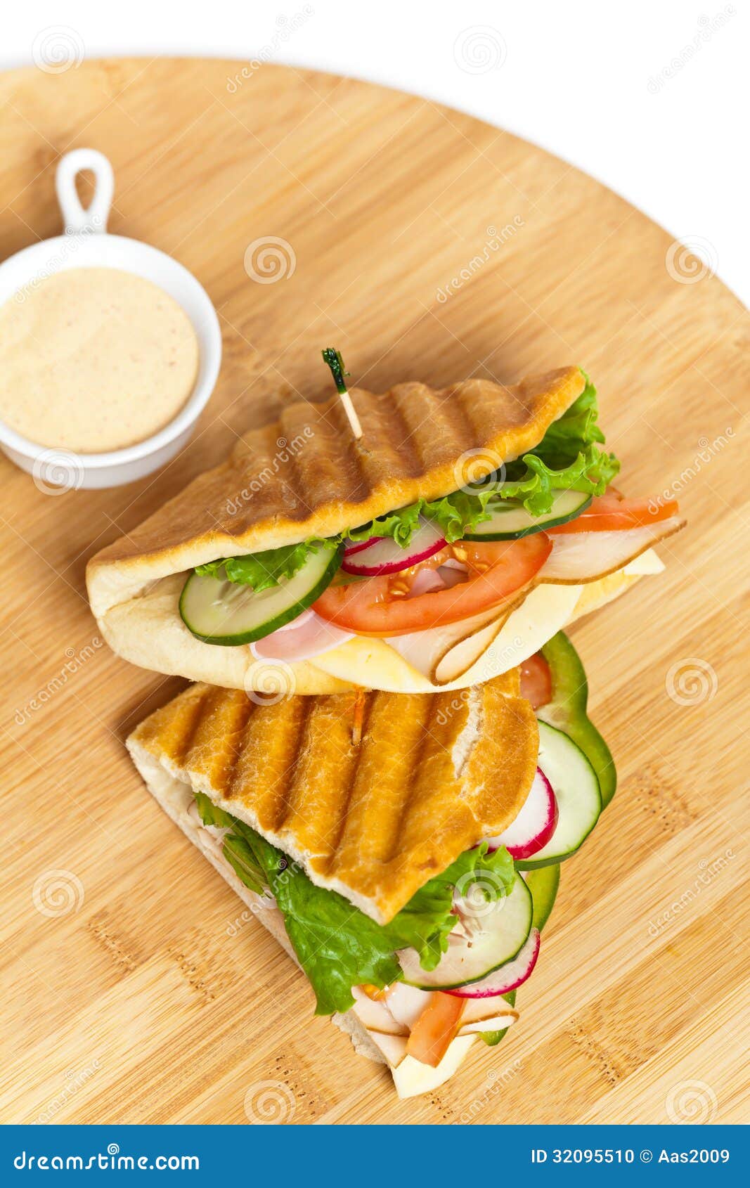 Panino fotografia stock. Immagine di pane, pranzo, foglio - 32095510