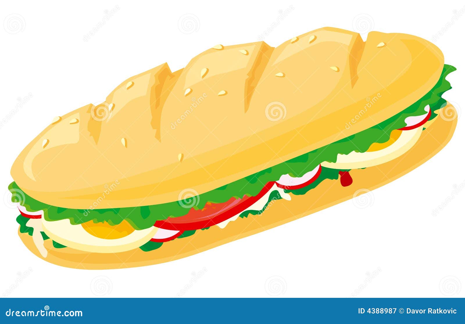 Panino illustrazione vettoriale. Illustrazione di nero - 4388987