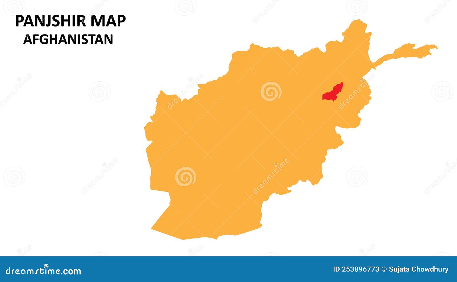 Panjshir State and Regions Map Highlighted on Afghanistan Map Stock ...