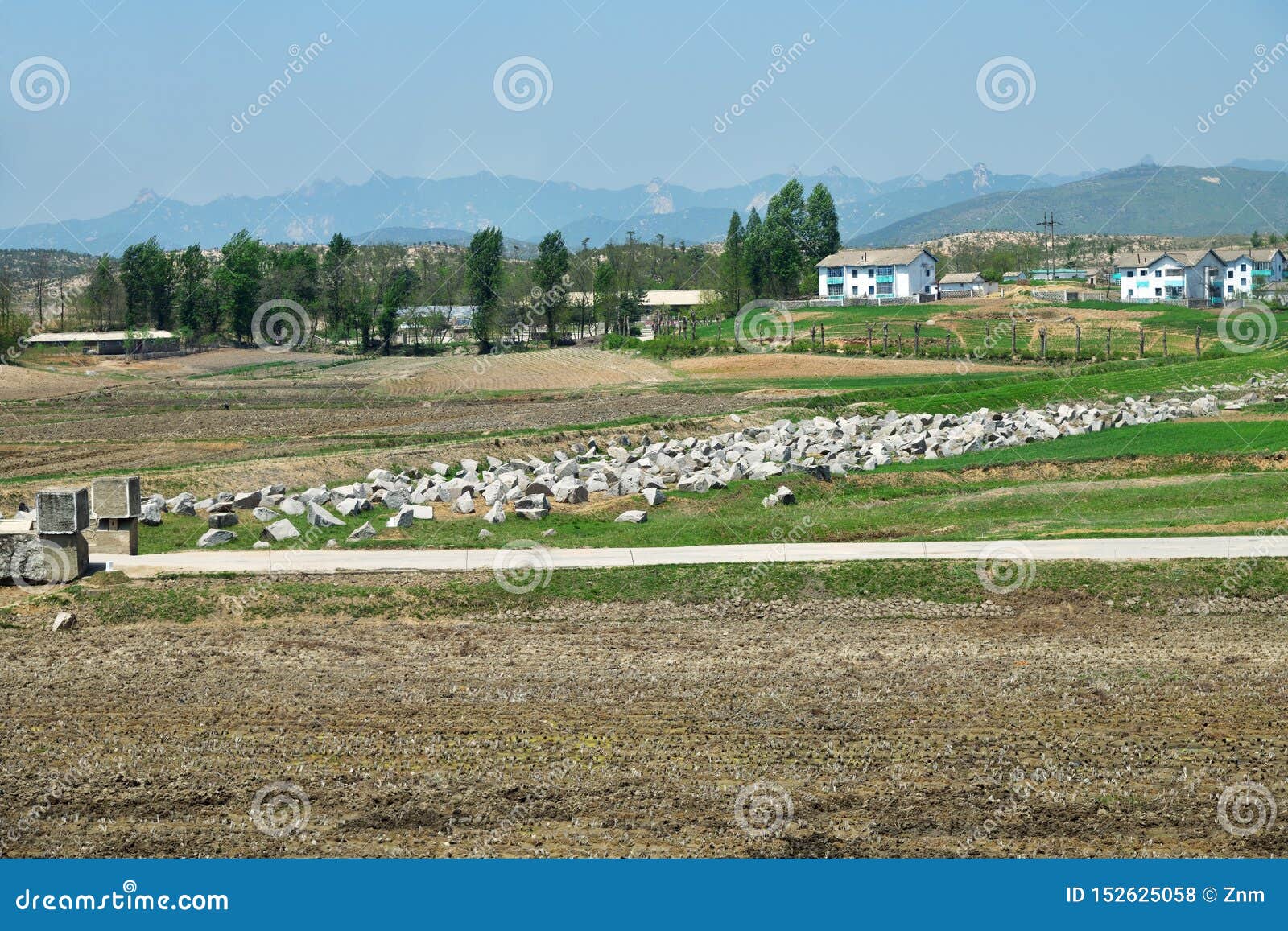 Panmunjom, North Korea. Border Defensive Line. 38 Parallel Stock Photo ...