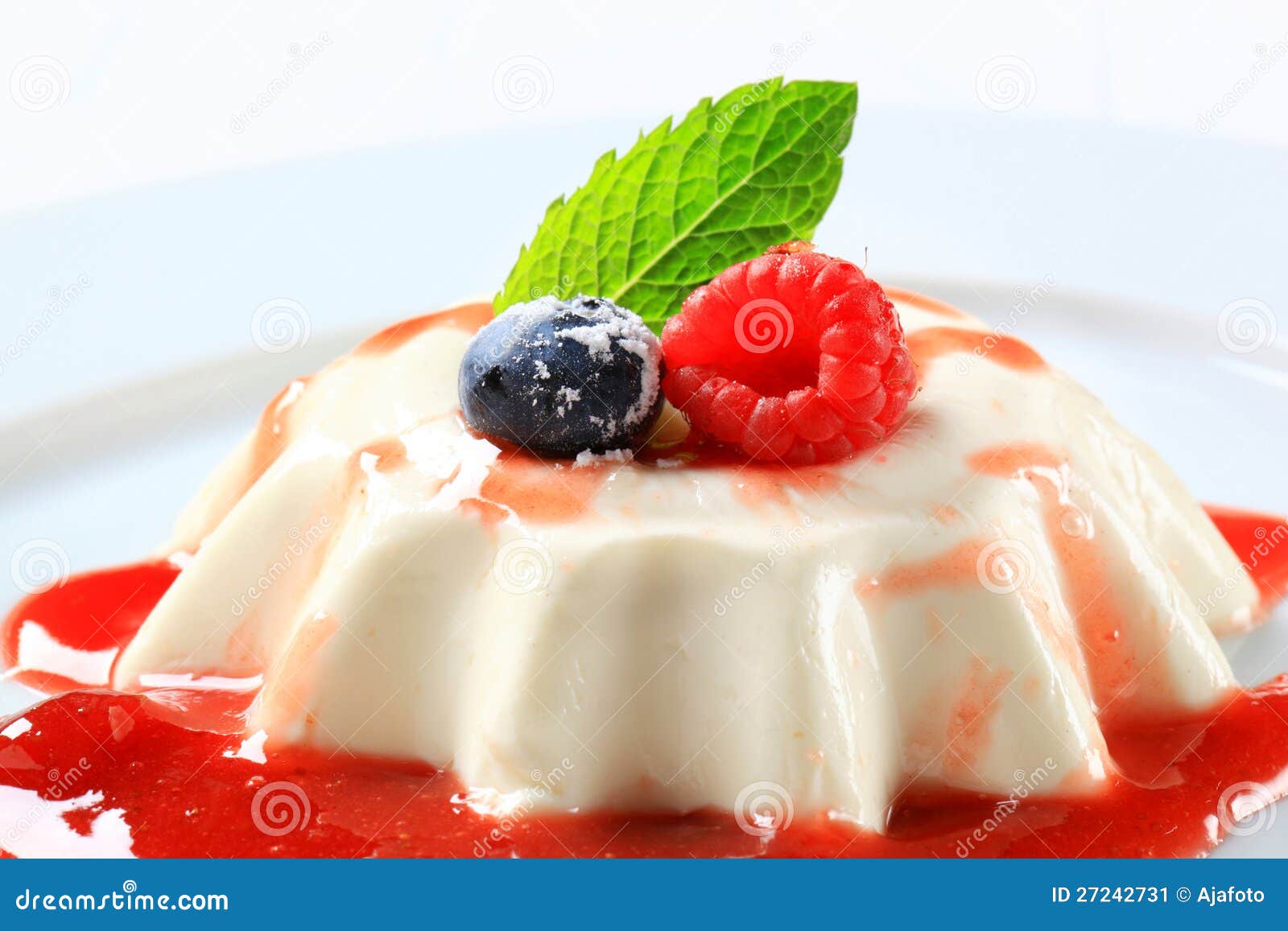 Panna cotta stock image. Image of food, mint, puree, treat - 27242731