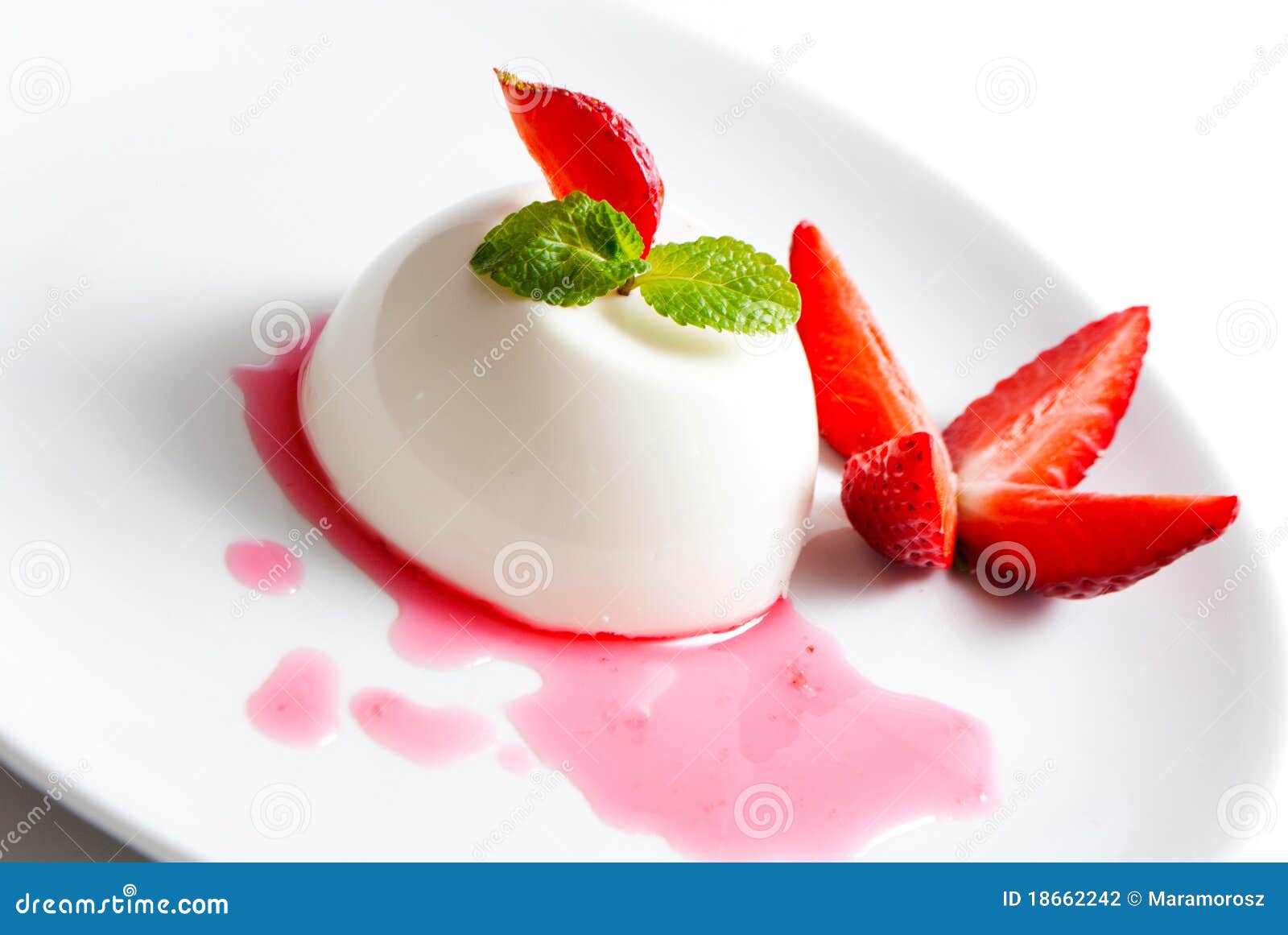 Panna cotta dessert stock photo. Image of close, leaf - 18662242