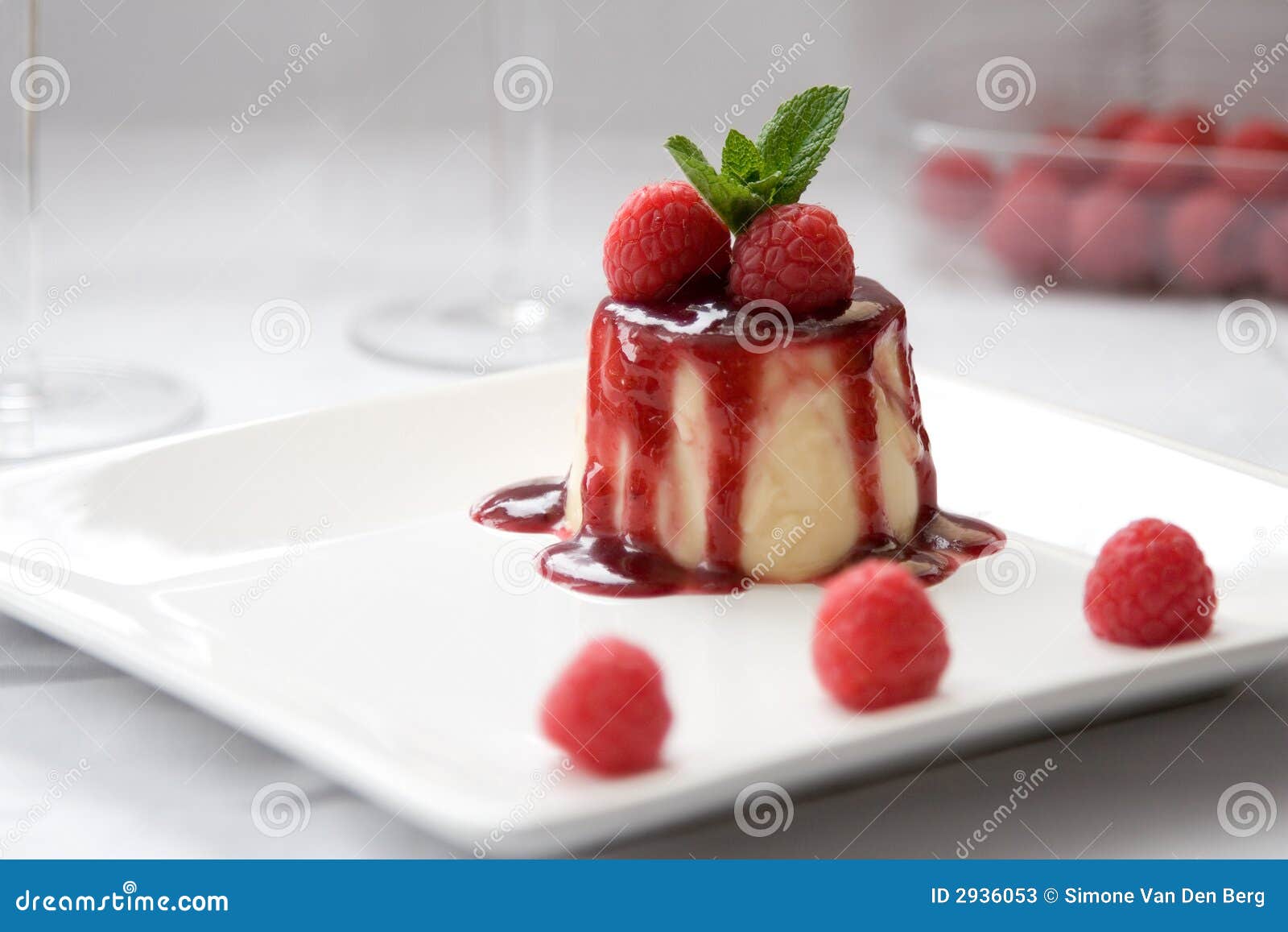 Panna cotta dessert stock image. Image of mintleave, culinary - 2936053