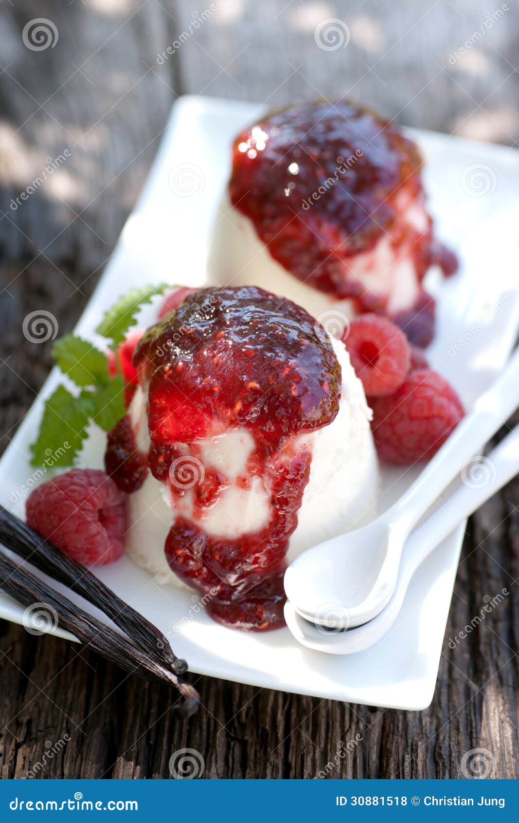 Panna cotta stock photo. Image of mint, sweet, food, italian - 30881518