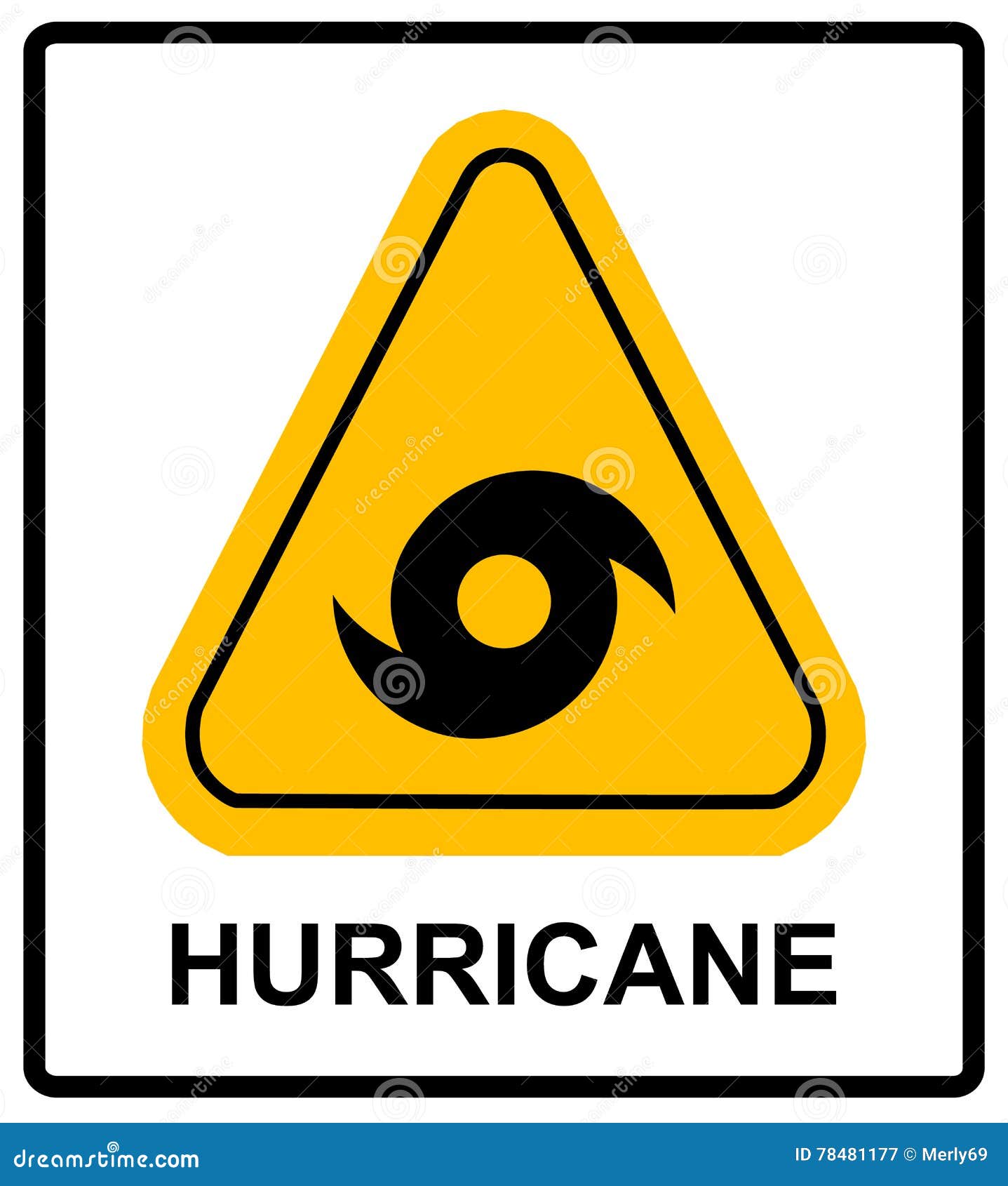 Panneau D'avertissement D'ouragan Illustration de Vecteur ...