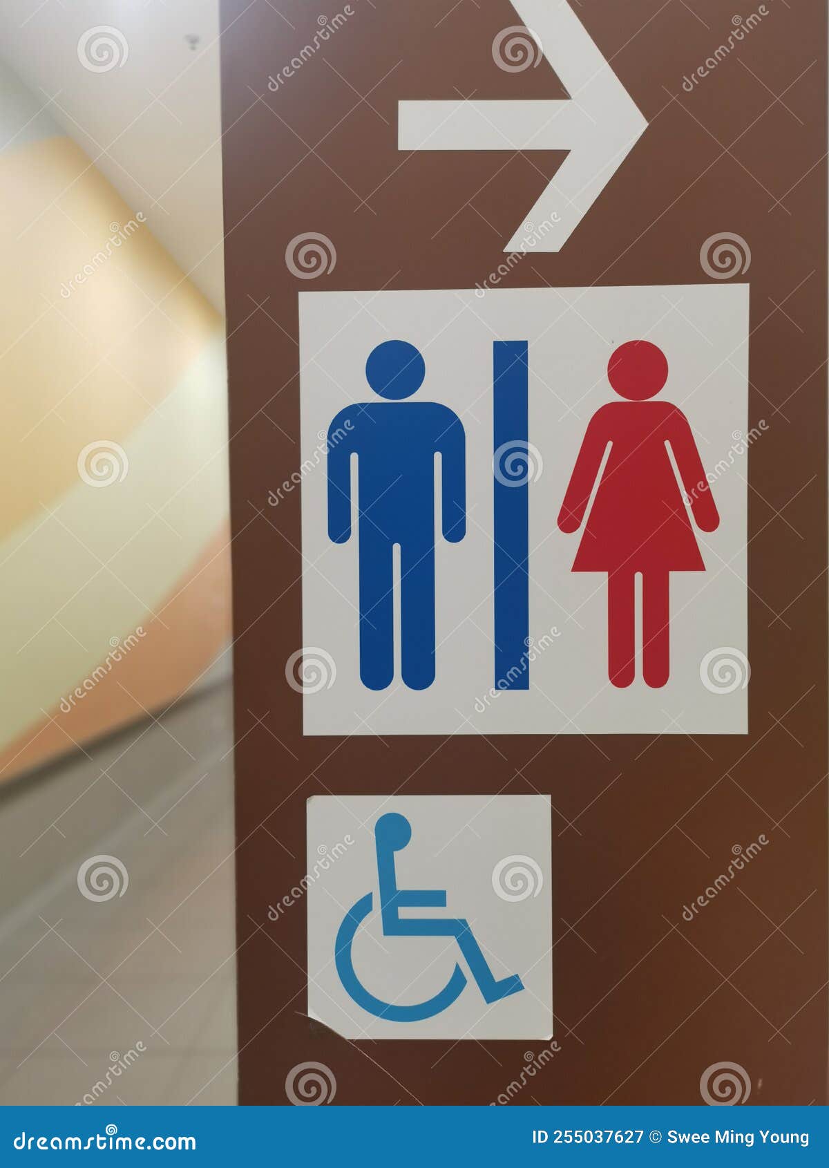 Panneau D'indication De Toilette Vers Direction Image stock - Image du ...
