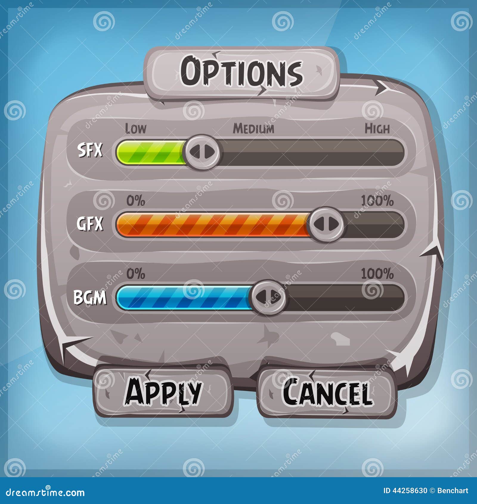 Panneau De Commande En Pierre De Bande Dessinée Pour Le Jeu D'Ui ...