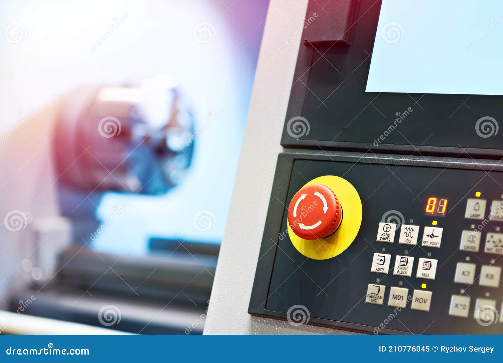 Panneau De Commande De Tour Avec Cnc Image stock - Image of poussée ...