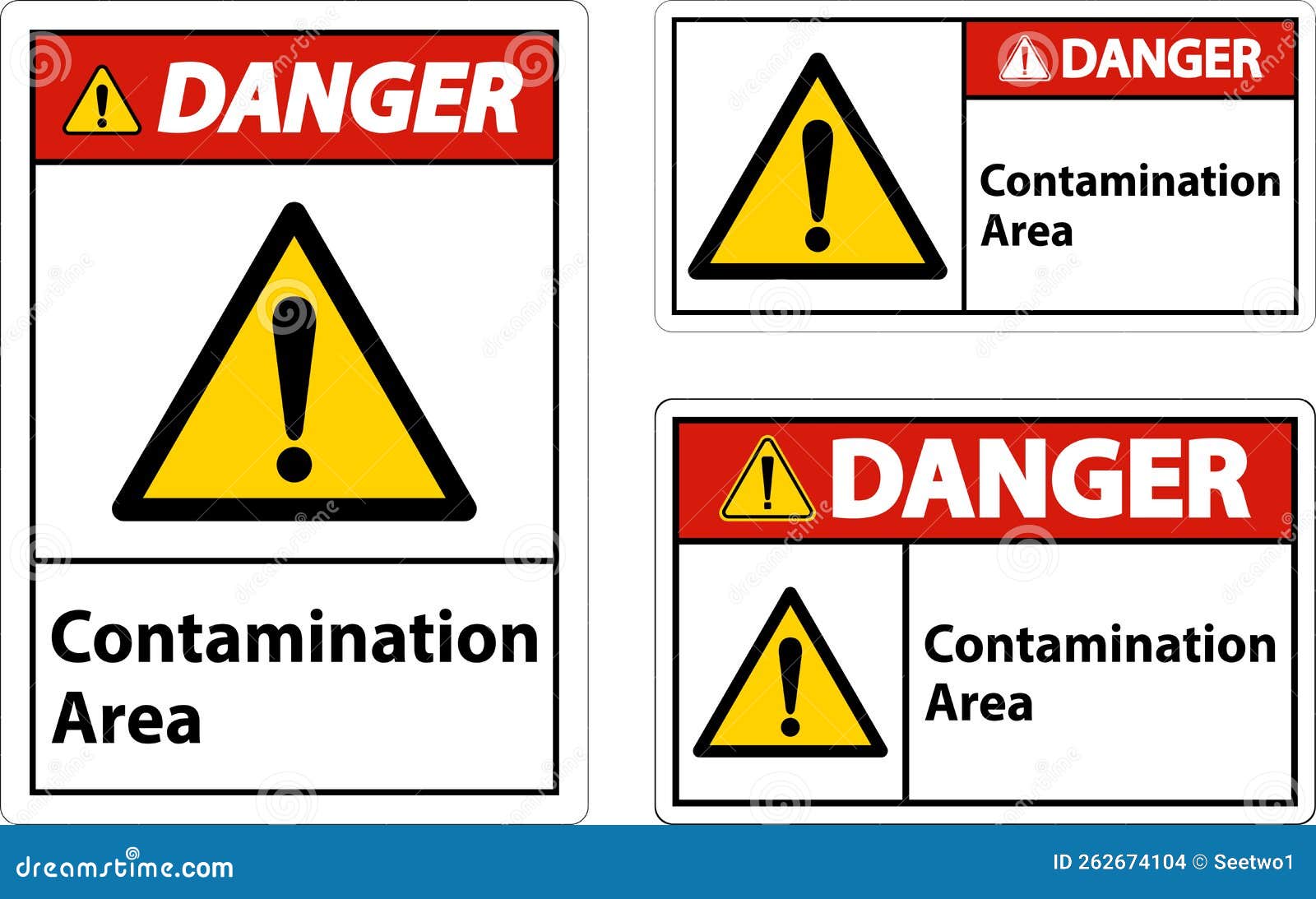 Panneau De Danger De Zone De Contamination Sur Fond Blanc Illustration ...