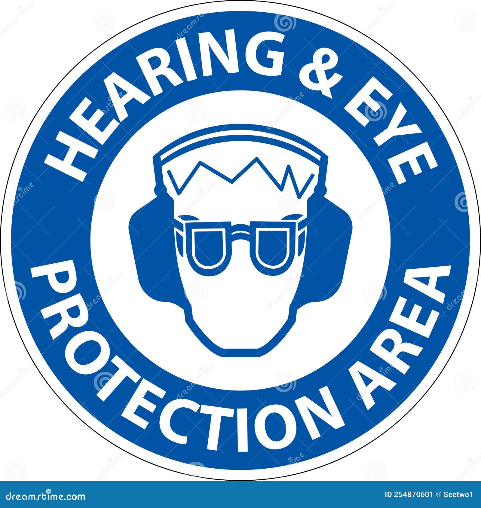 Panneau De Protection Auditive Et Oculaire Sur Fond Blanc Illustration ...