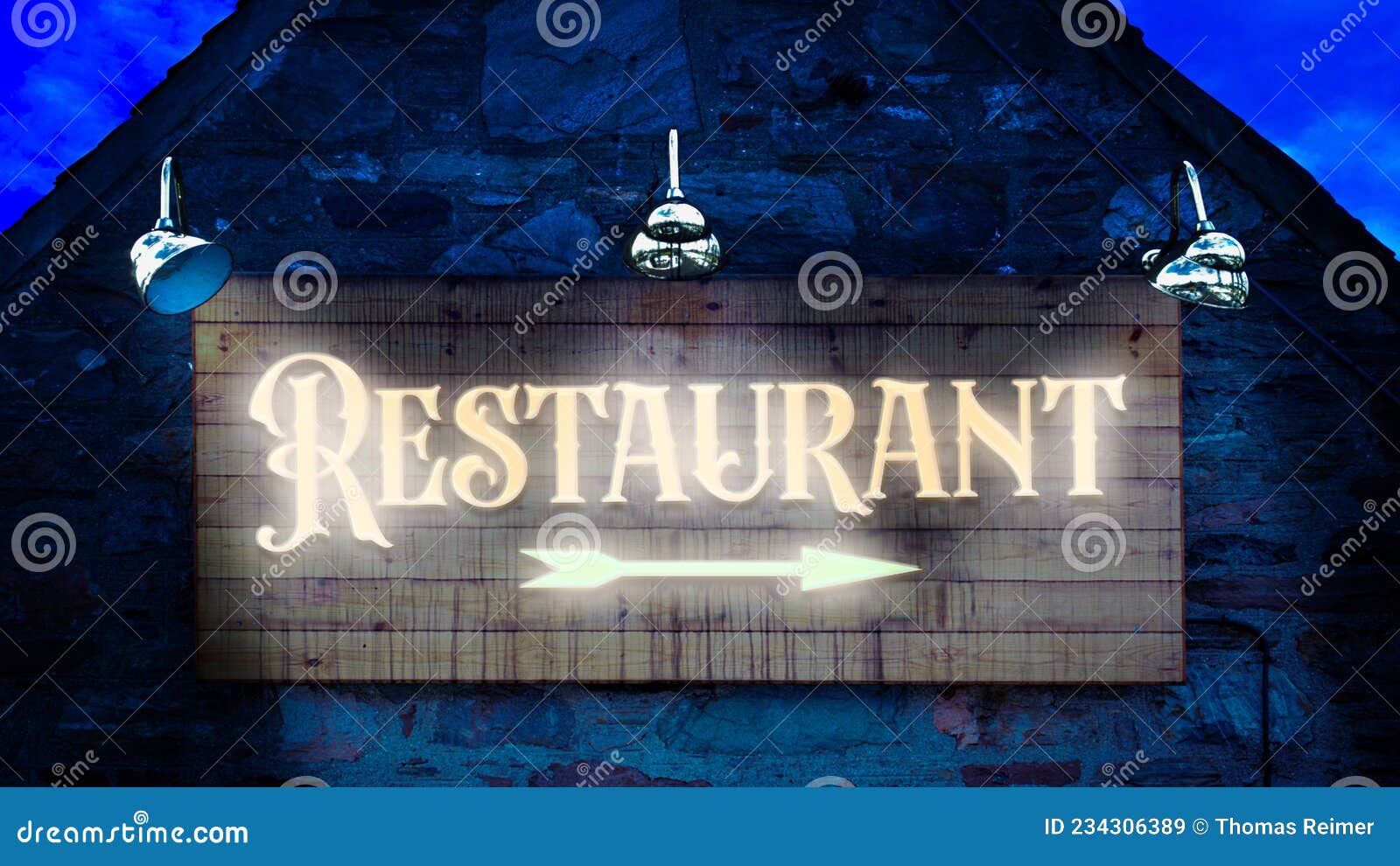 Panneau De Rue Au Restaurant Image stock - Image du auberge ...