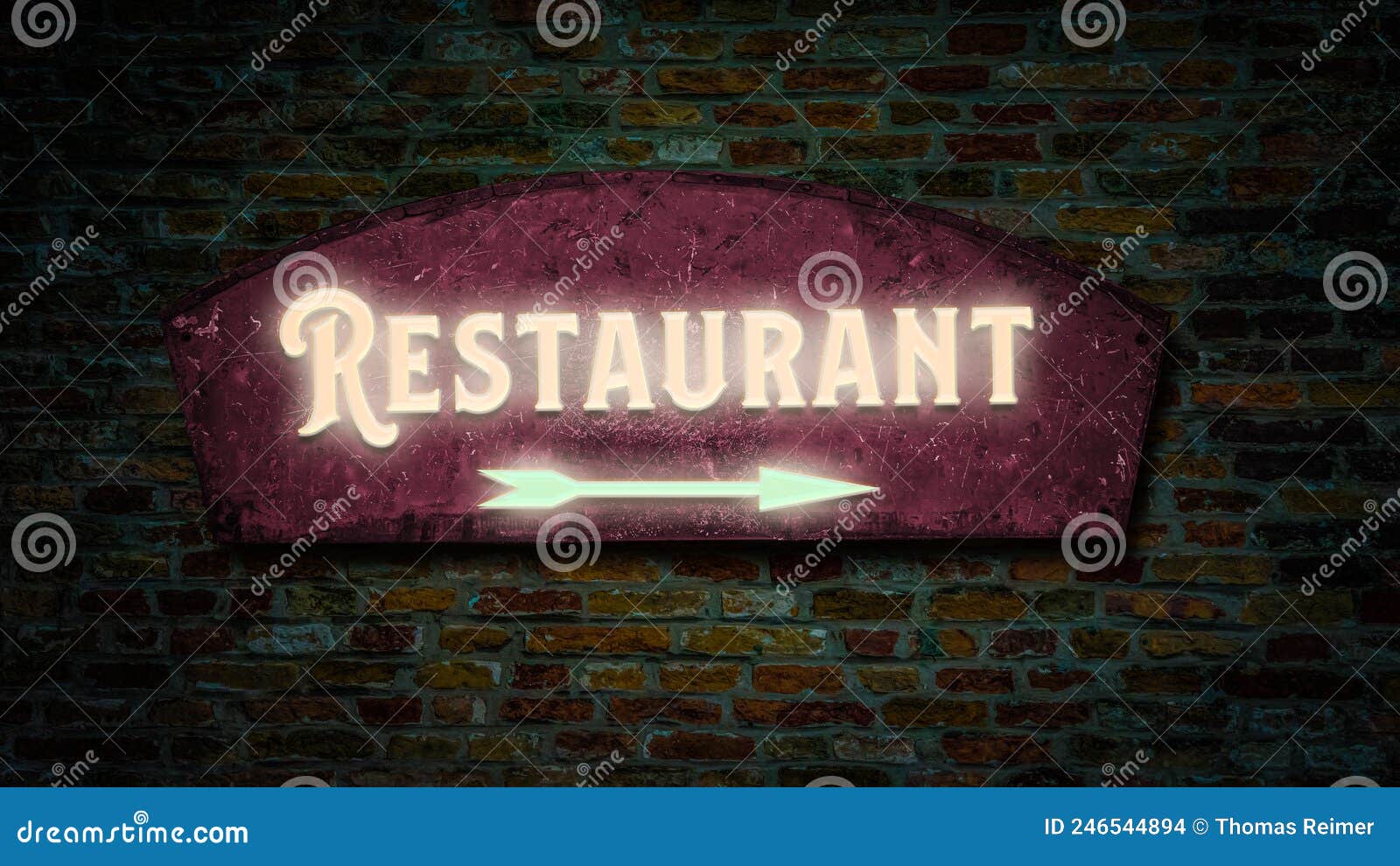 Panneau De Rue Au Restaurant Photo stock - Image du cuisine, signe ...