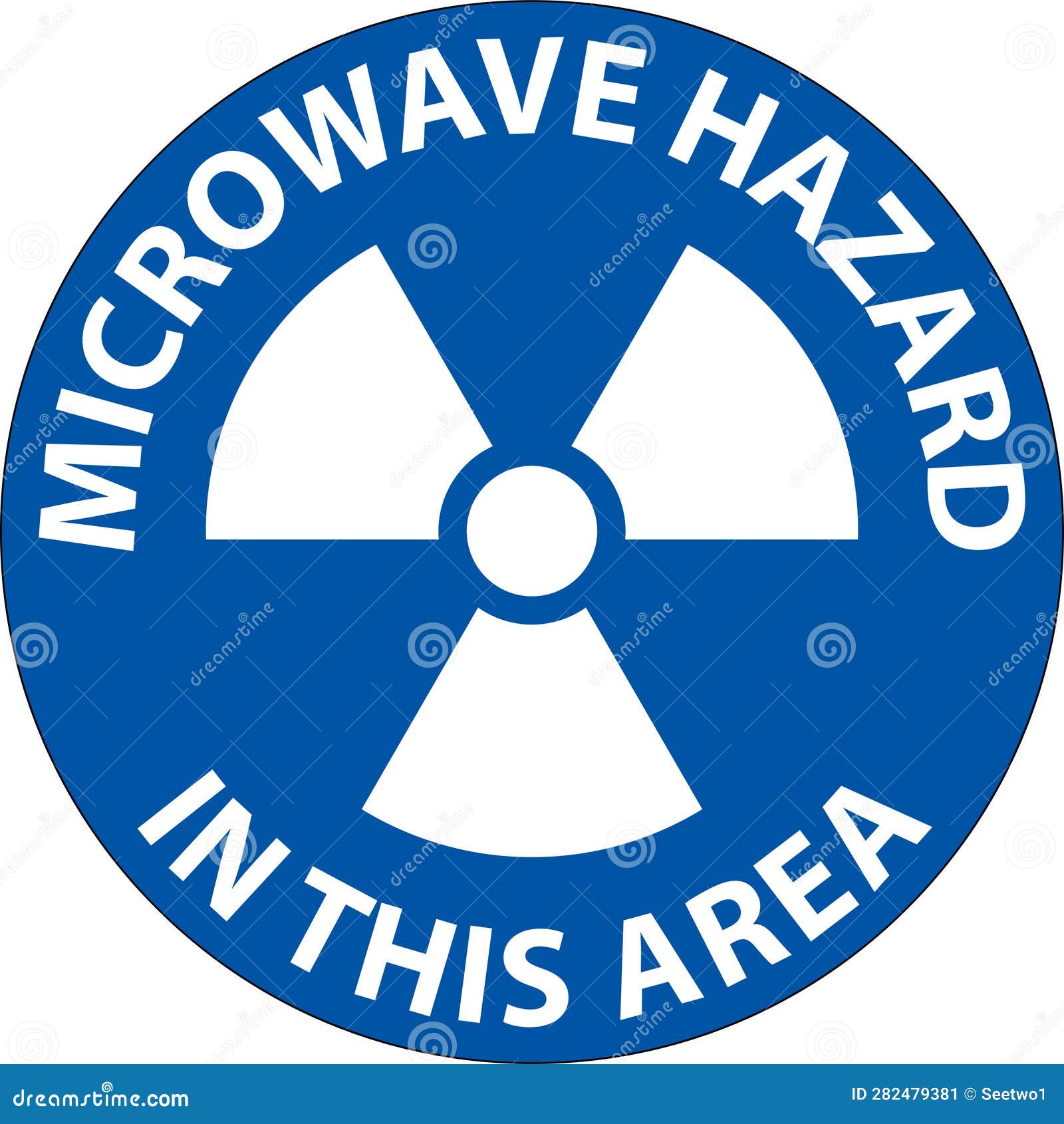 Panneau De Signalisation Zone De Danger Micro-ondes Illustration de ...