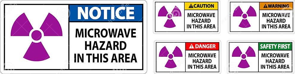 Panneau De Signalisation Zone De Danger Micro-ondes Illustration de ...